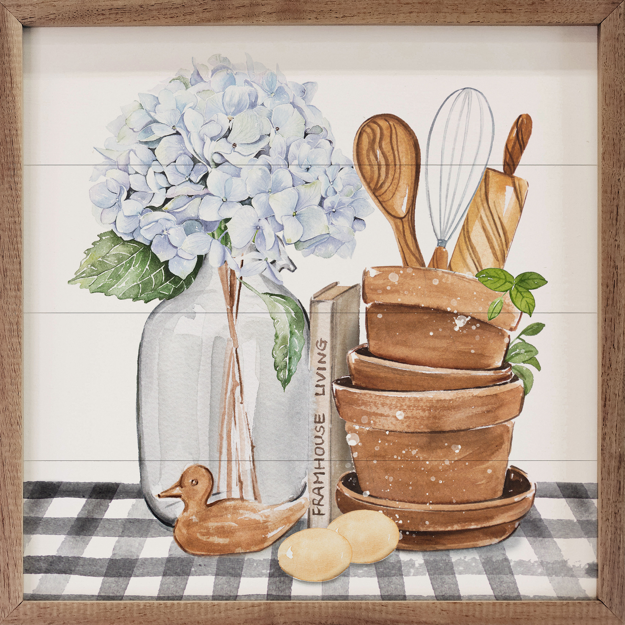 Winston Porter Country Kitchen Utensils Framed On Wood by Enya Todd ...