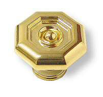 D. Lawless Hardware (5 Pack) 1-1/8 inch Octagonal Knob Polished Gold ...