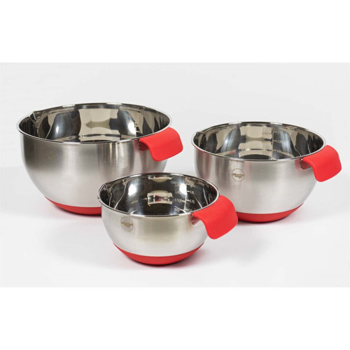 Gourmet Edge Stainless Steel 3 Piece Nested Mixing Bowl Set | Wayfair