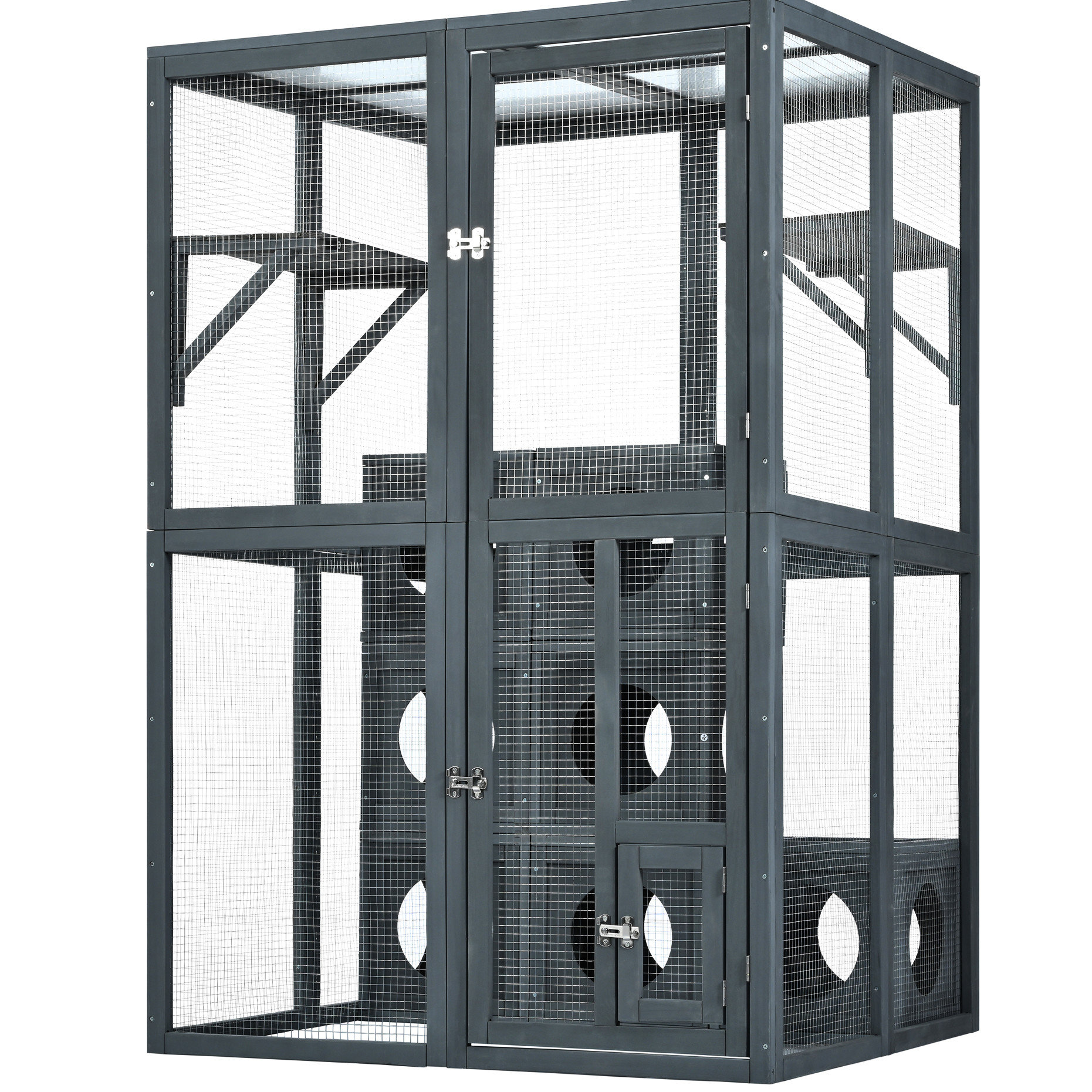 Tucker Murphy Pet™ Grey Cat Enclosure With Doors - Easy Entry And Exit ...