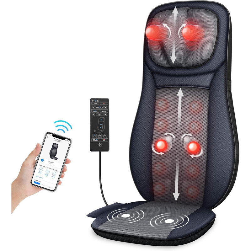 Symple Stuff Shiatsu Neck Back Massager with Heat,APP Control,Seat ...