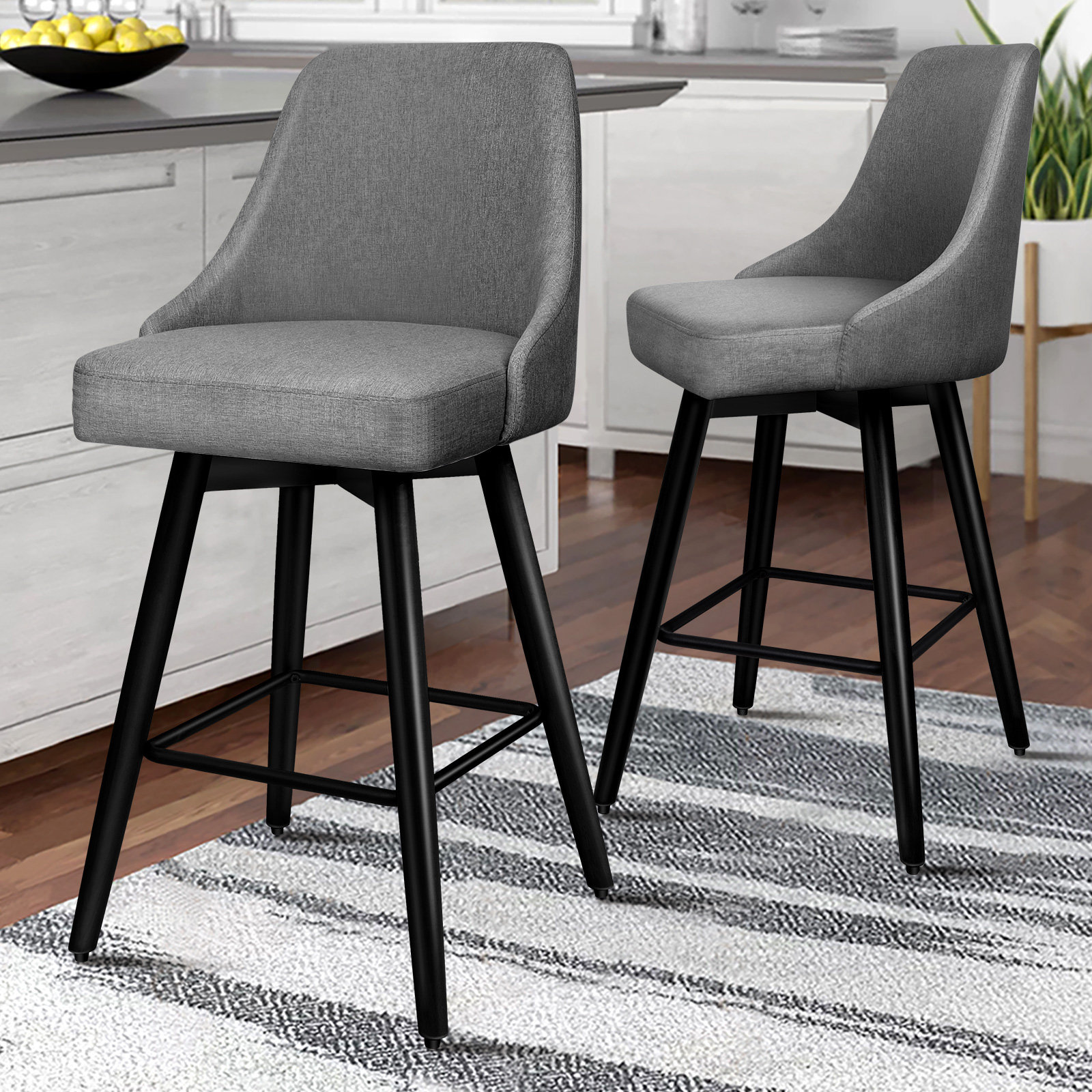 ELFORDSON Fabric Bar Stools | Wayfair