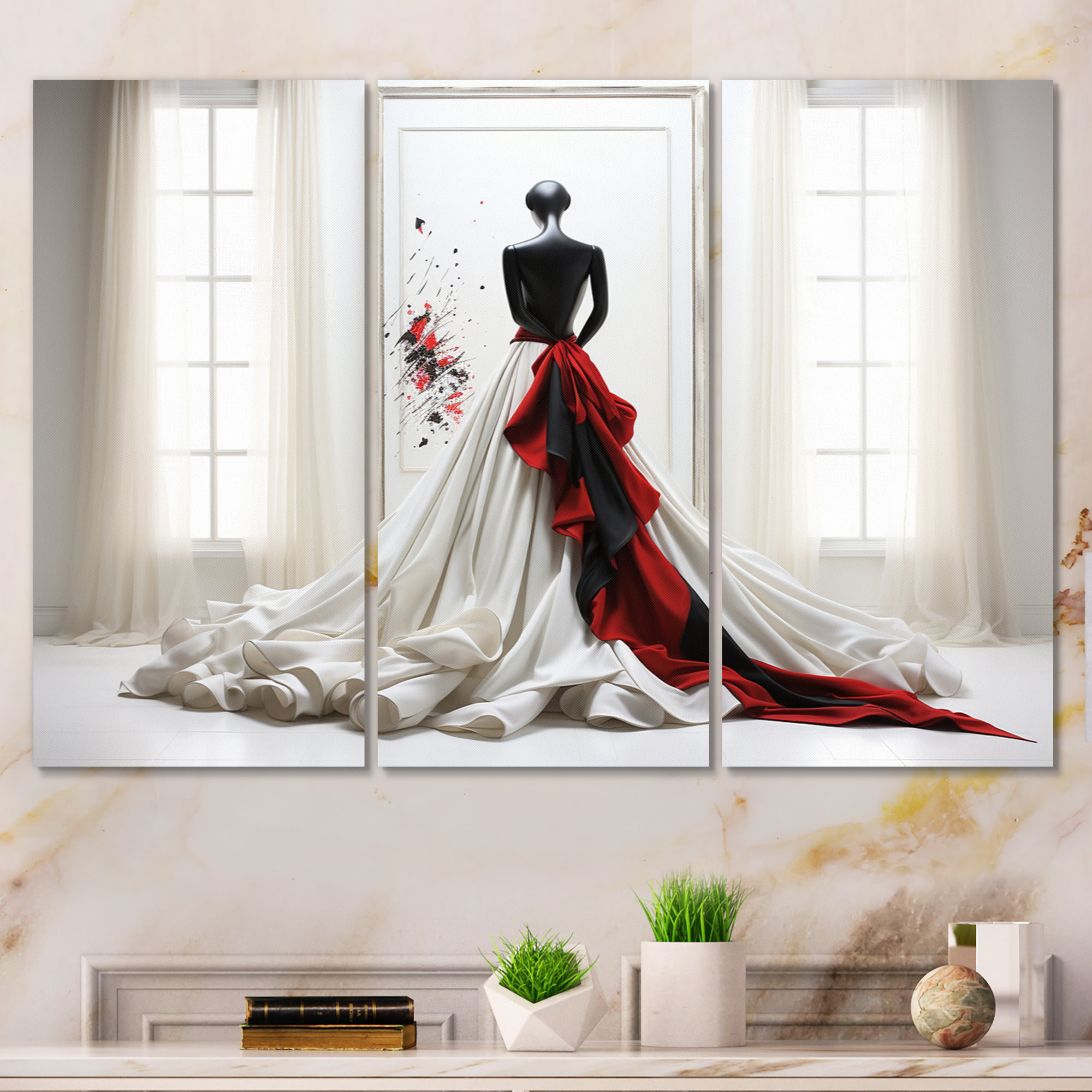 House of Hampton Fashion Red Dress Elegance Unveiled II - Fashion ...
