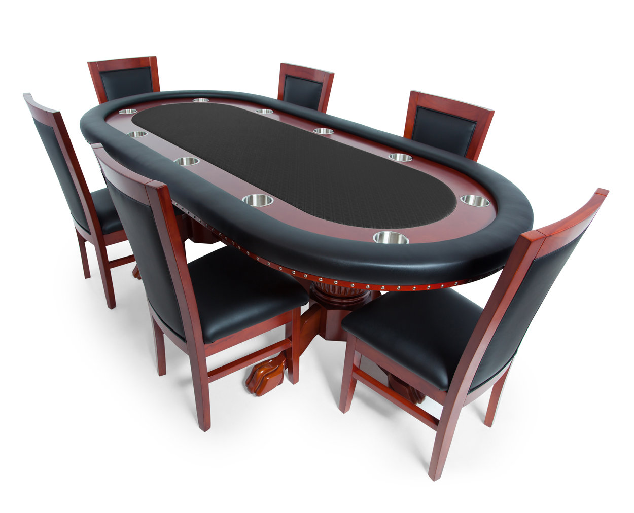 BBO Poker Rockwell Poker Table with Speed Cloth Playing Surface, with 6 ...