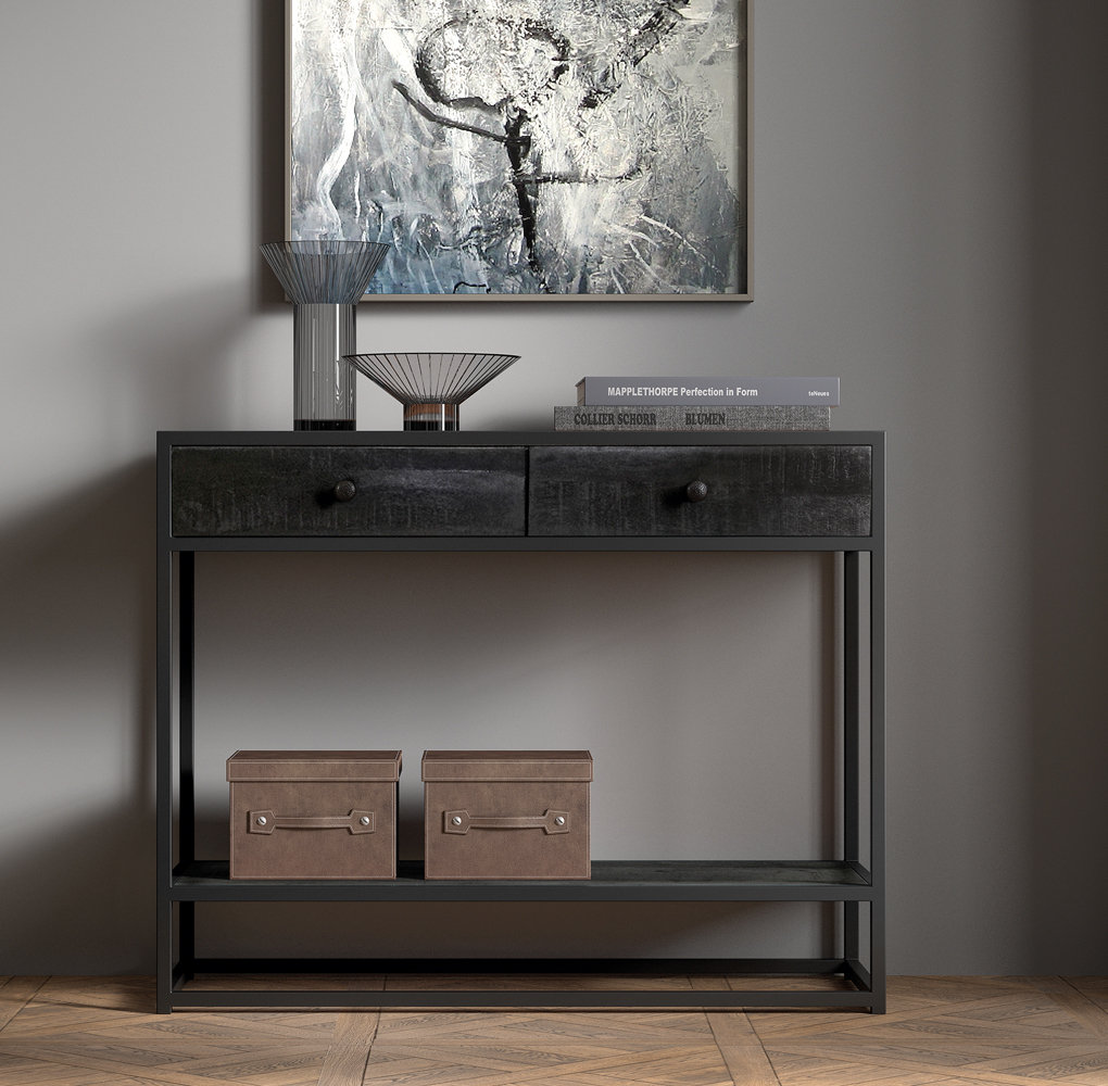 Rousseau 100cm Solid Wood Top Console Table | Wayfair.co.uk