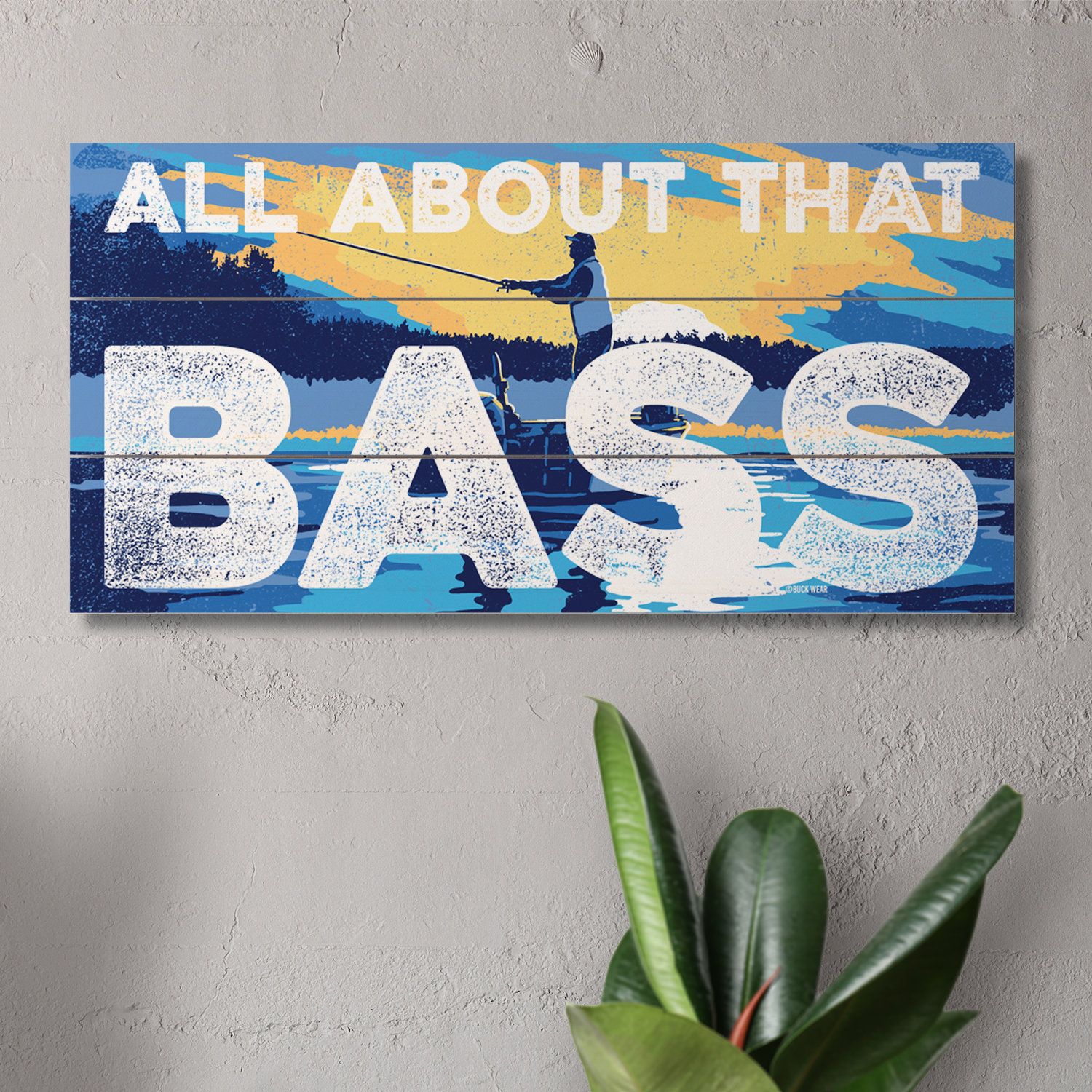Trinx That Bass Hanging Wood Wall Sign | Wayfair