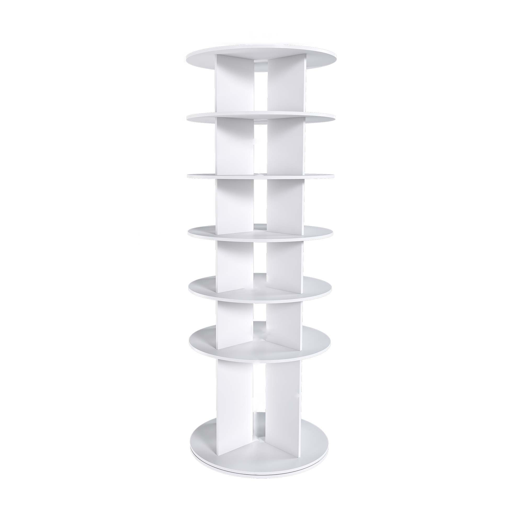Latitude Run® 6-Tier Round Rotating Shoe Rack Tower, 360° Spinning Free ...