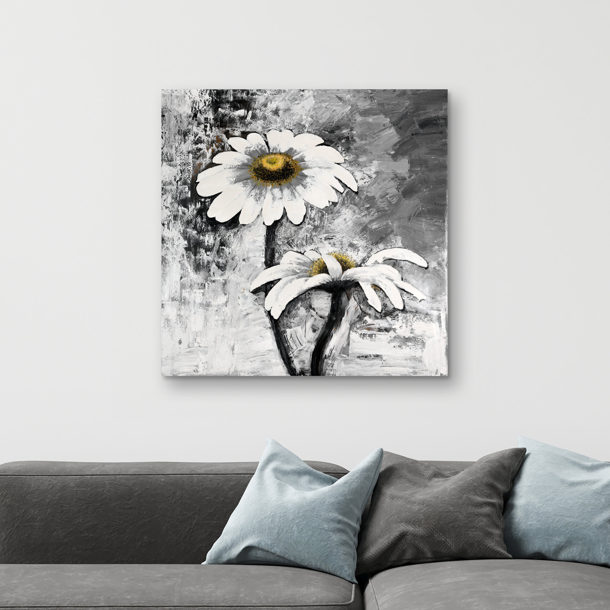 Begin Edition International Inc. Abstract daisies flowers - 32"x32" art ...
