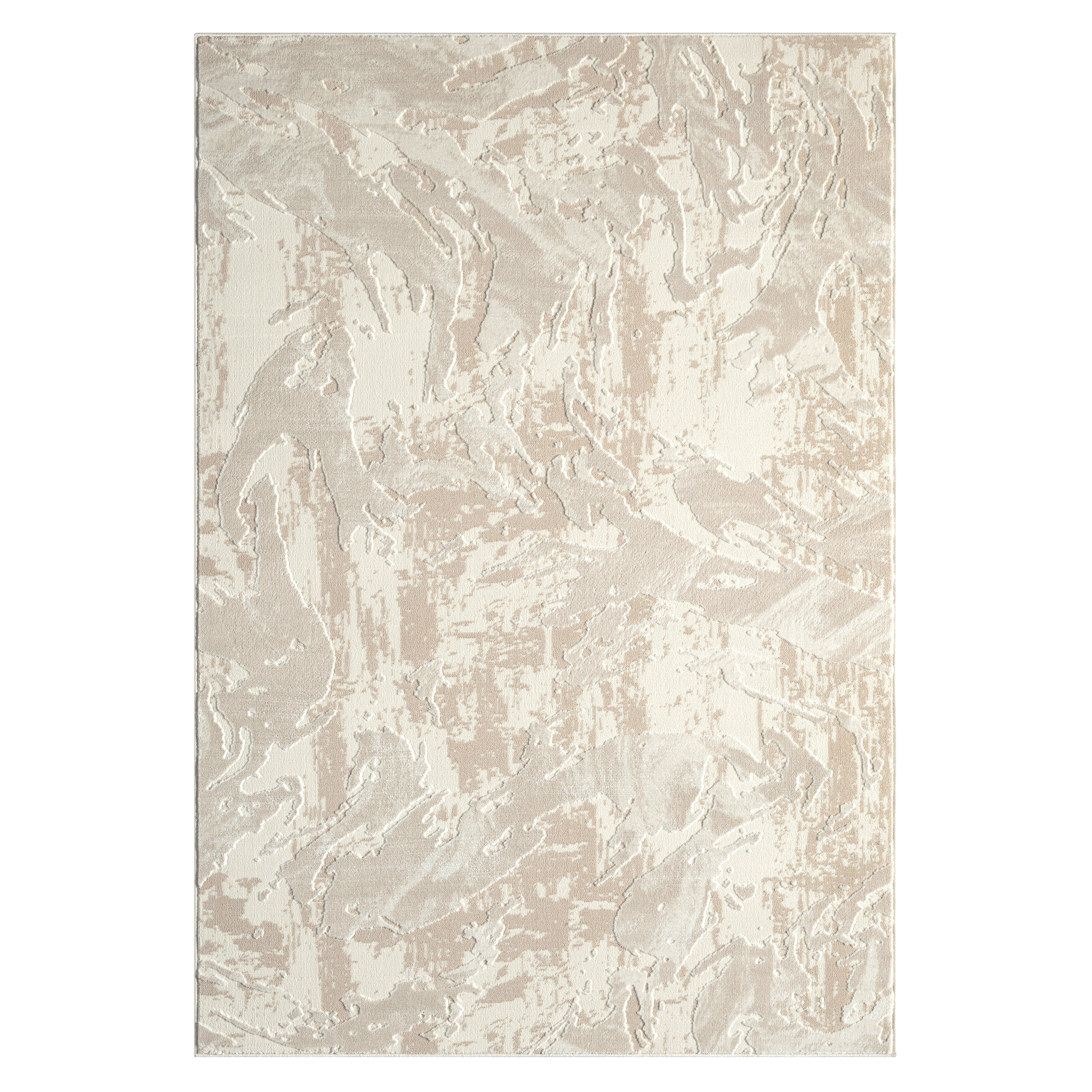 Wrought Studio™ Abani Rugs Cream Beige Abstract Wavy Area Rug | Wayfair
