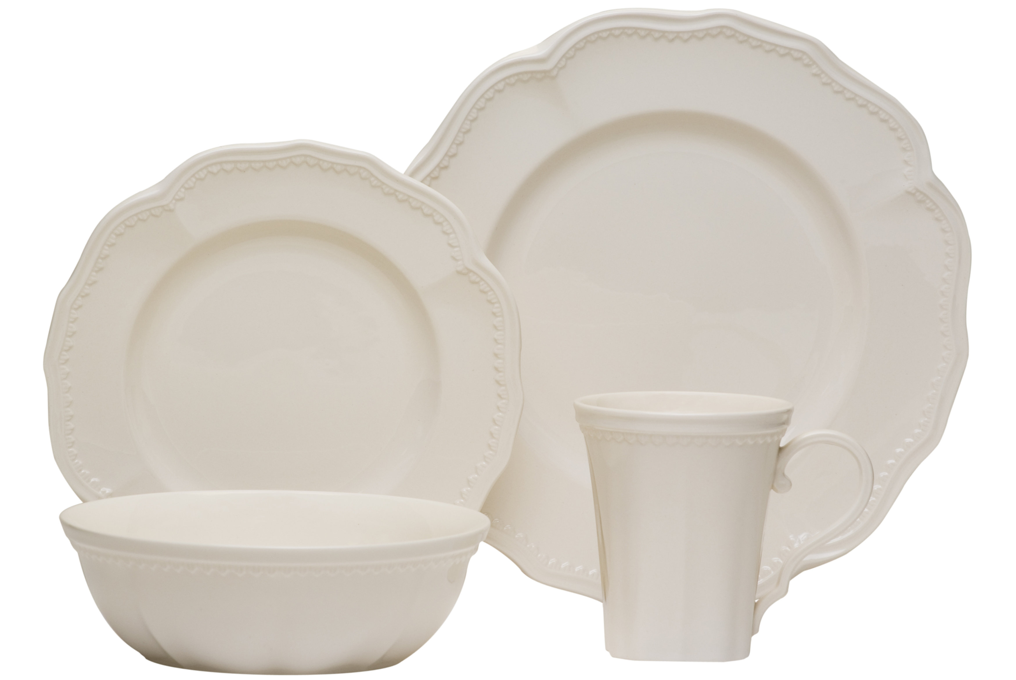 Red Vanilla Classic White 16 Piece Dinner Set, Service for 4 & Reviews ...
