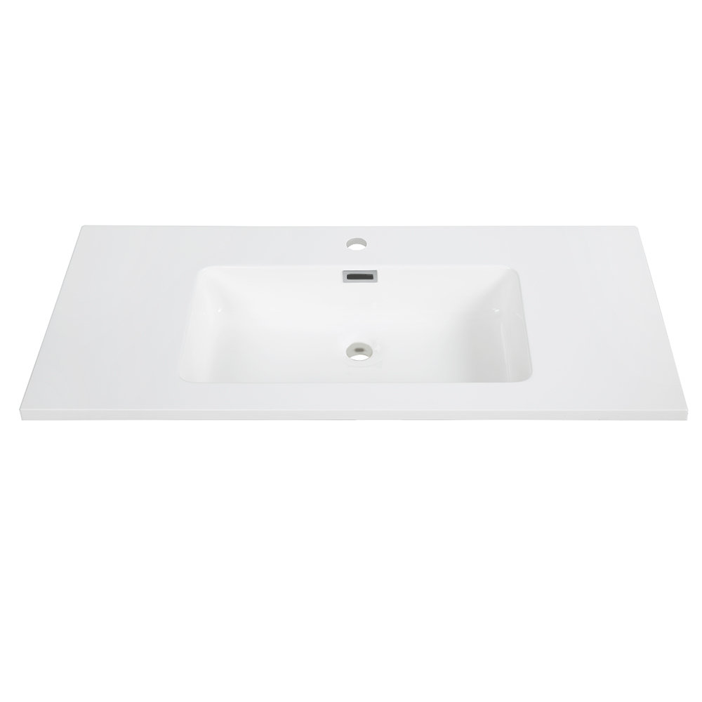 Streamline Bath 39.4" Solid Surface Resin Streamline Vanity Top ...