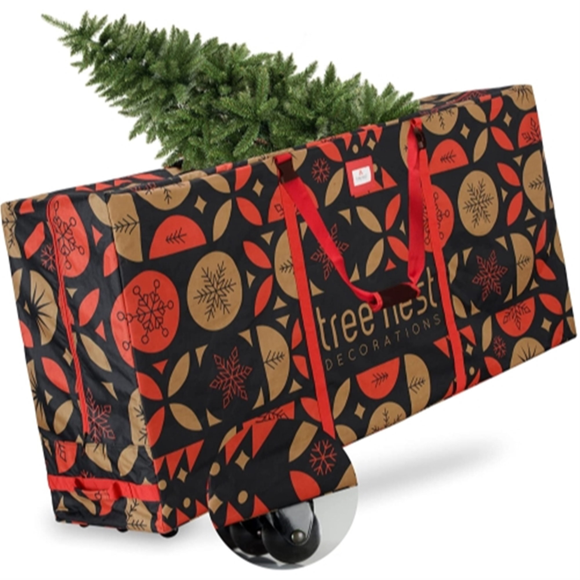 Tree Nest Rolling Christmas Tree Storage Bag, Stylish Canvas Christmas ...