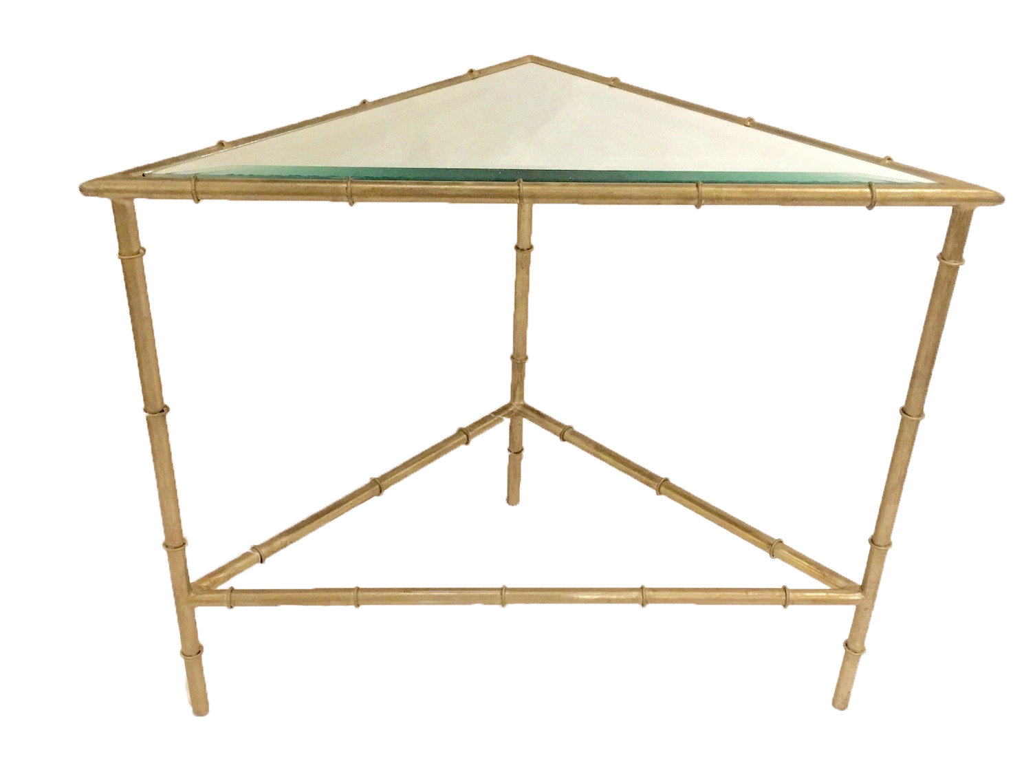 Bay Isle Home™ Antique Gold Bamboo Triangle Table | Wayfair