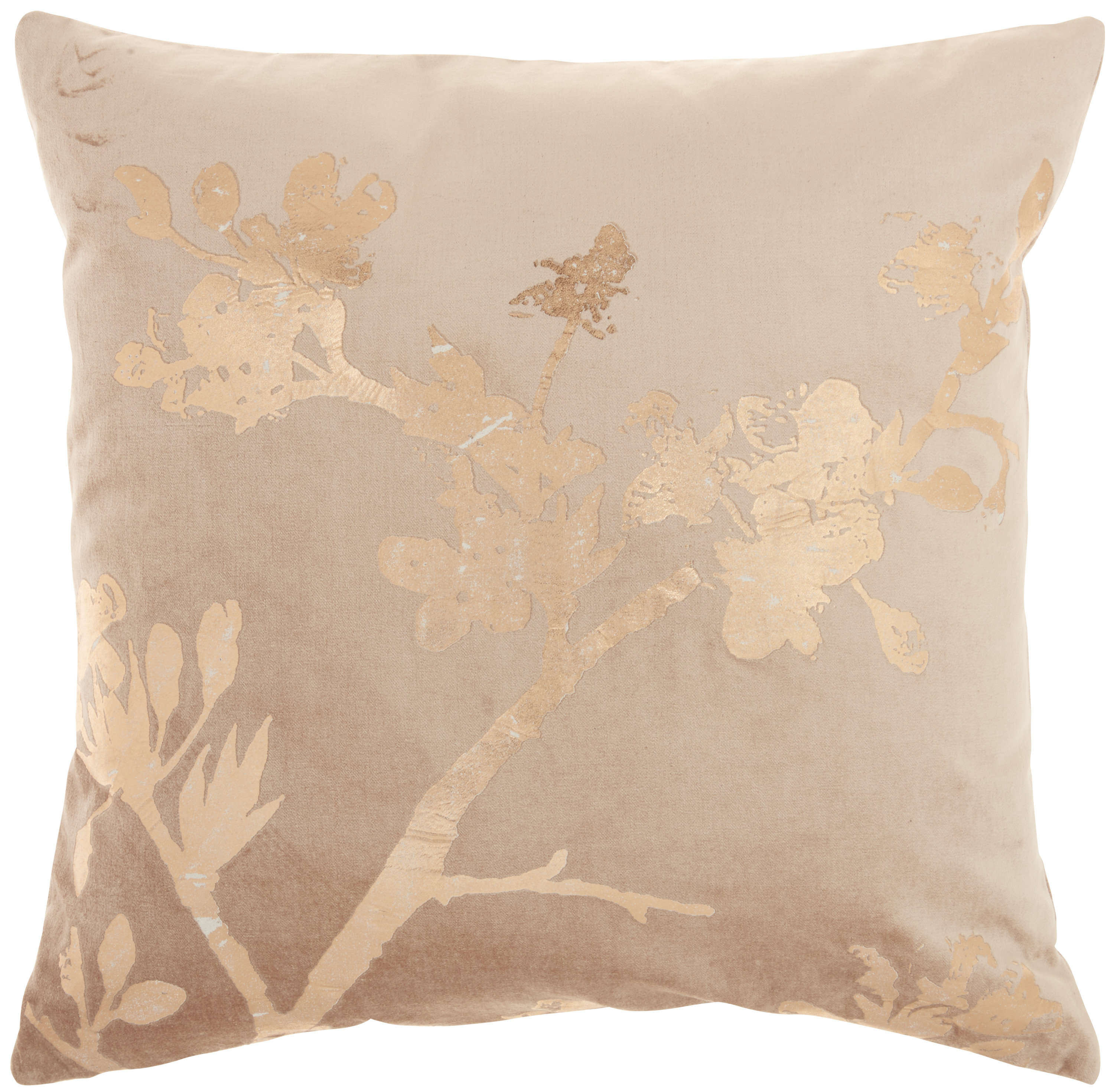 Darya Home Flower Foil Square Cotton Pillow Cover & Insert | Wayfair