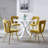Everly Quinn Modern Chair(Set Of 4 ) With Iron Tube Legs For Dining ...