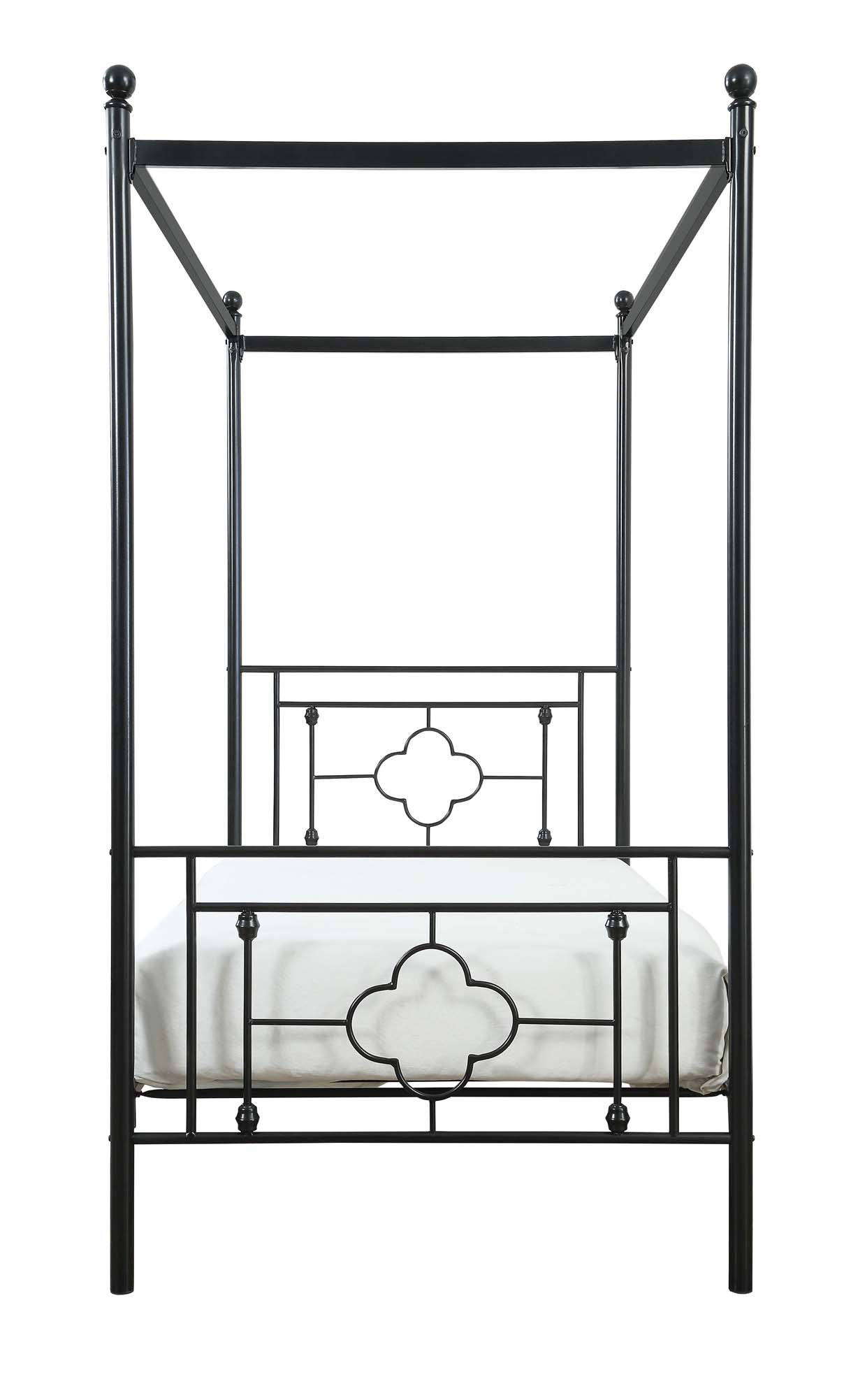 MARONGWE2 1Pc Platform Canopy Bed Metal Frame Ball Finials Modern ...