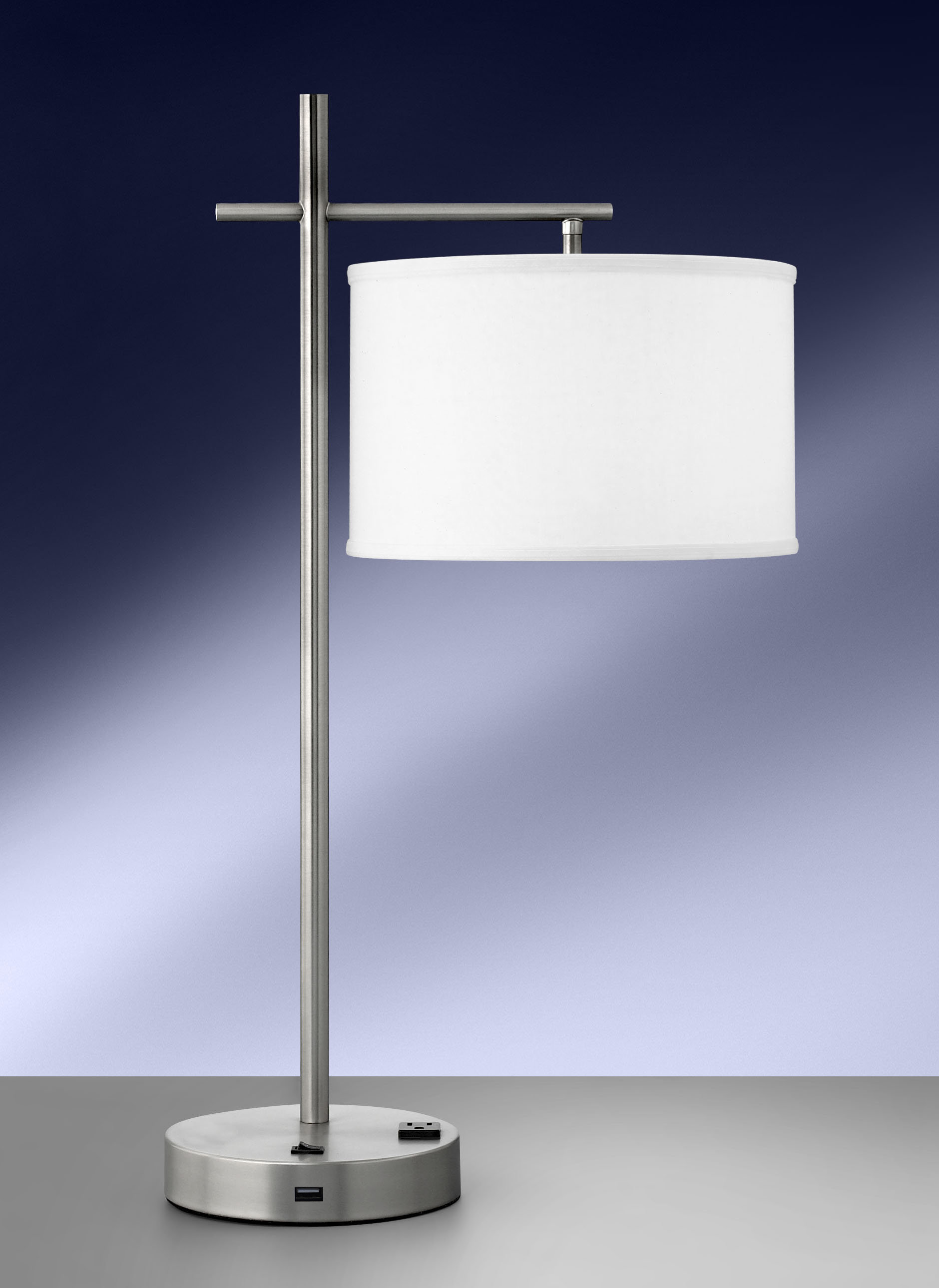 Medallion Lighting Innovate Group 26" Silver Table Lamp with USB and ...