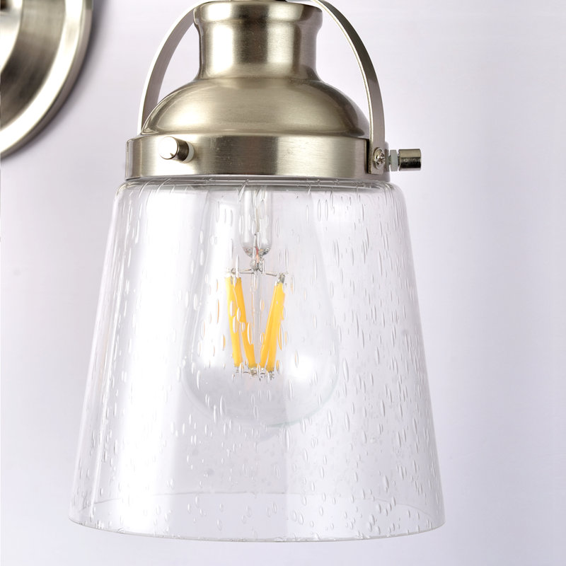 Breakwater Bay 24-Inch Seeded Glass, 3-Light, Dimmable Bathroom Vanity ...