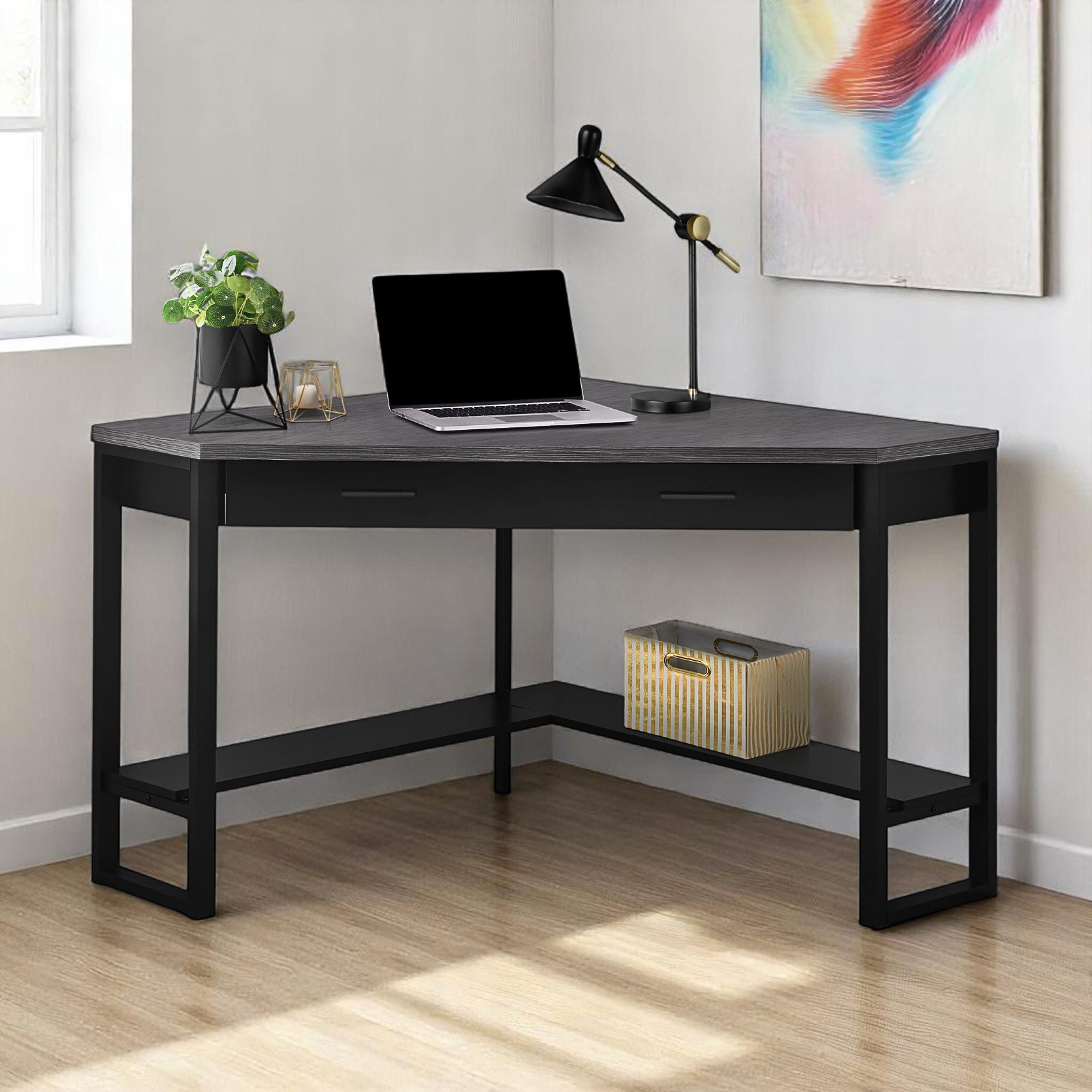 17 Stories Tamblin Computer Desk with Storage Drawers - Wayfair Canada