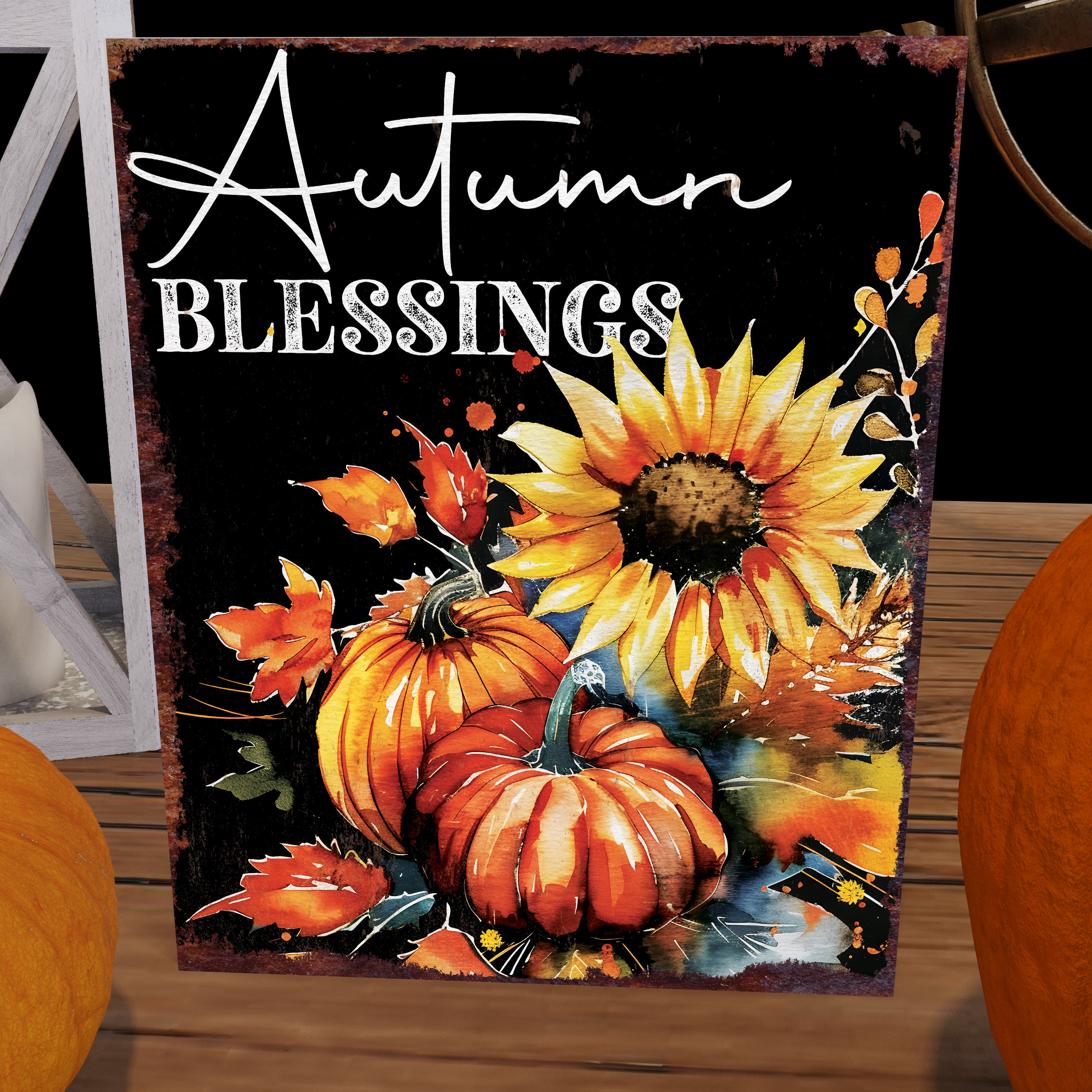 The Holiday Aisle® 15in Autumn Blessings Sunflower Table Decor | Fall ...