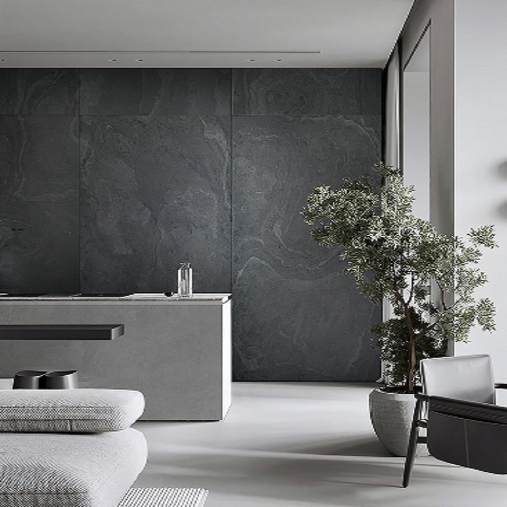 Stonovia Asita Natural Slate Panel – Raw Stone Surface With Bold Gray ...