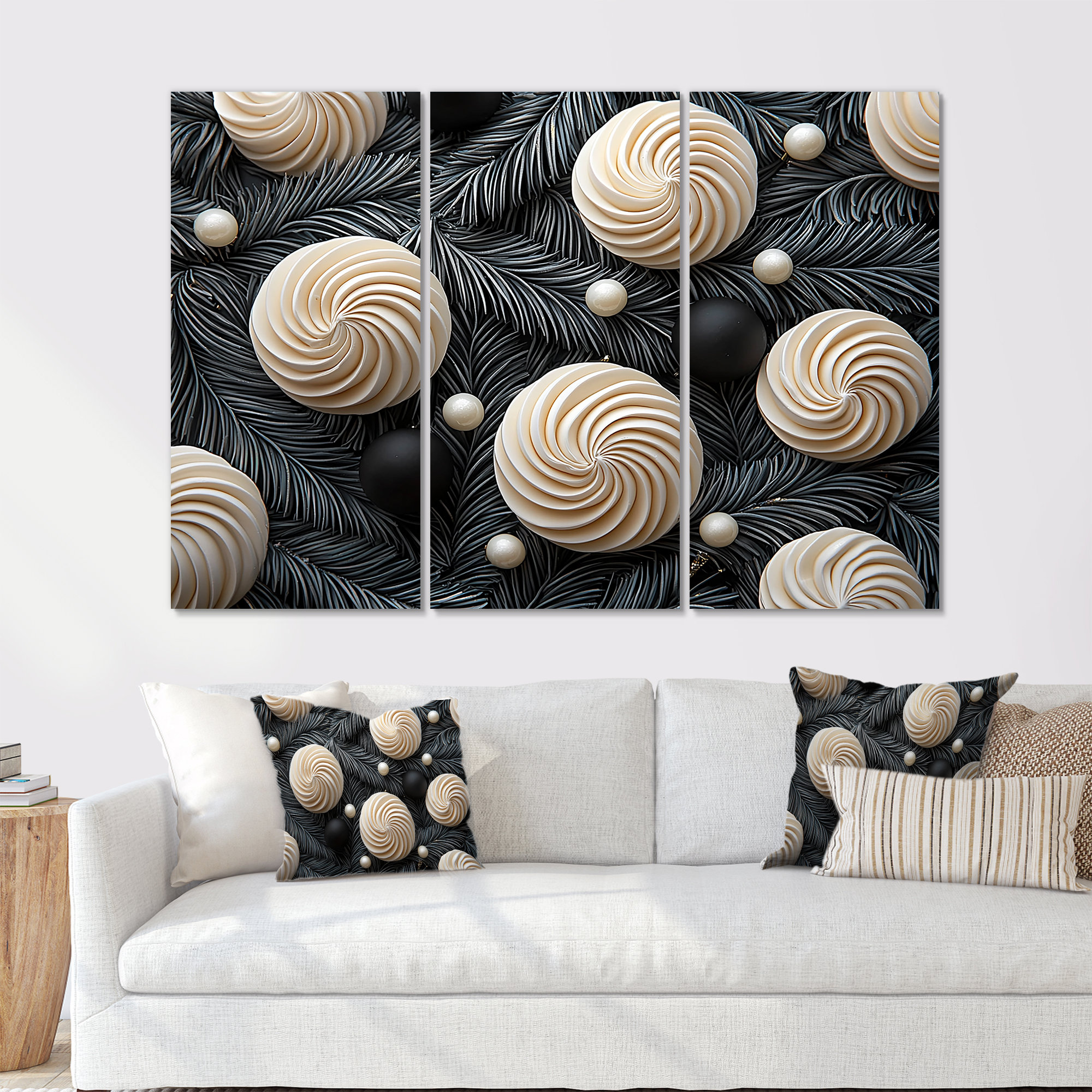 The Holiday Aisle® White And Black Christmas Peppermint Swirl I ...