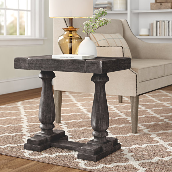 Three Posts™ Keim Solid Wood Trestle End Table & Reviews | Wayfair