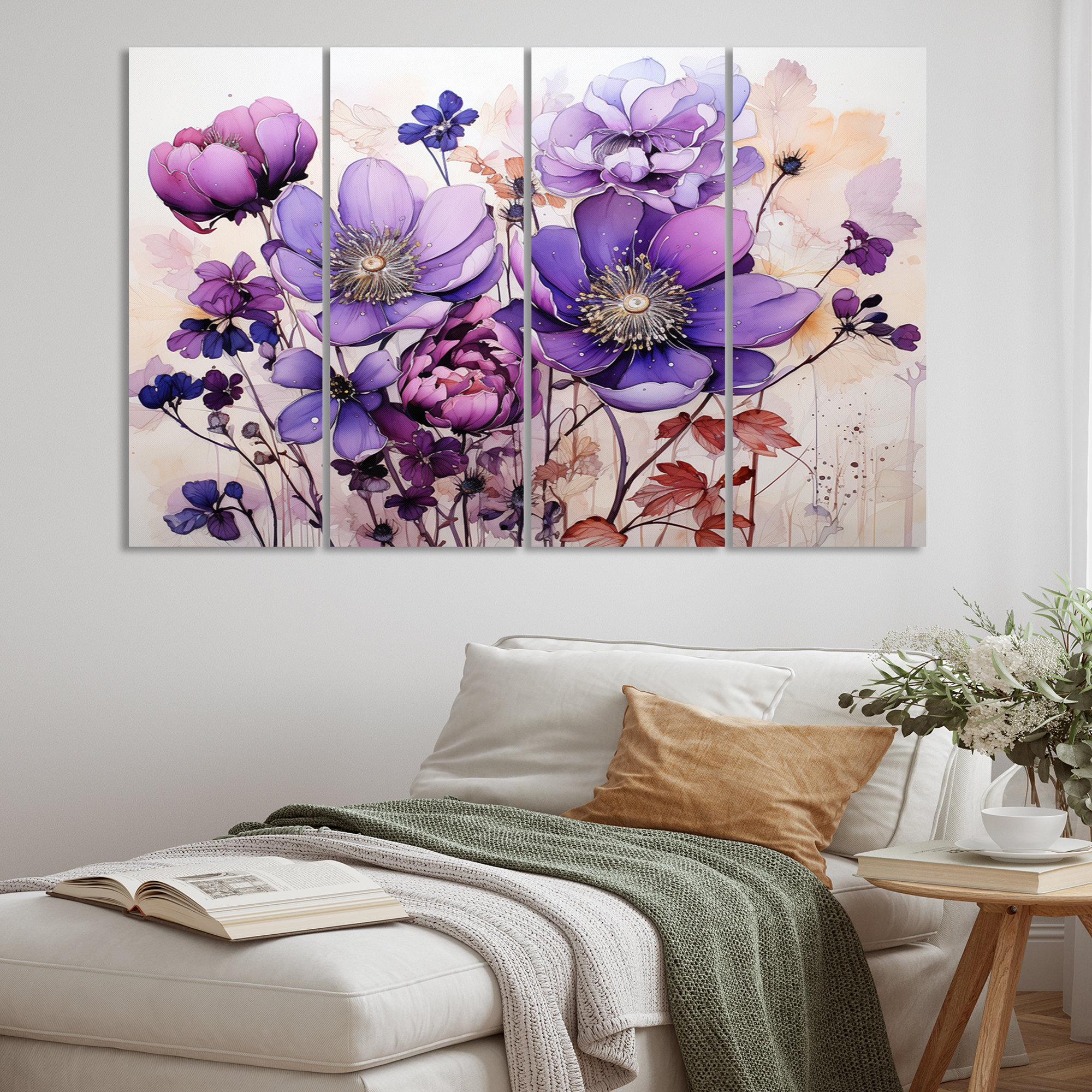 Red Barrel Studio Purple Fauvism Abstract Botanical Rhapsody - Abstract ...