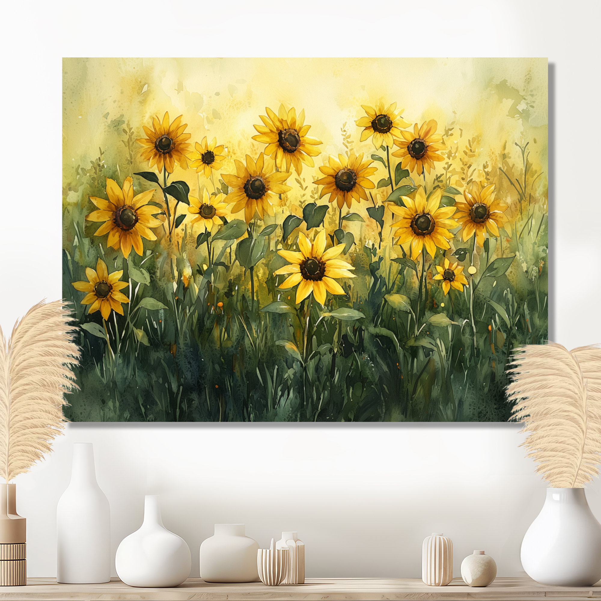 August Grove® Country Side Sunflower Golden Glow II - Sunflowers Wall ...