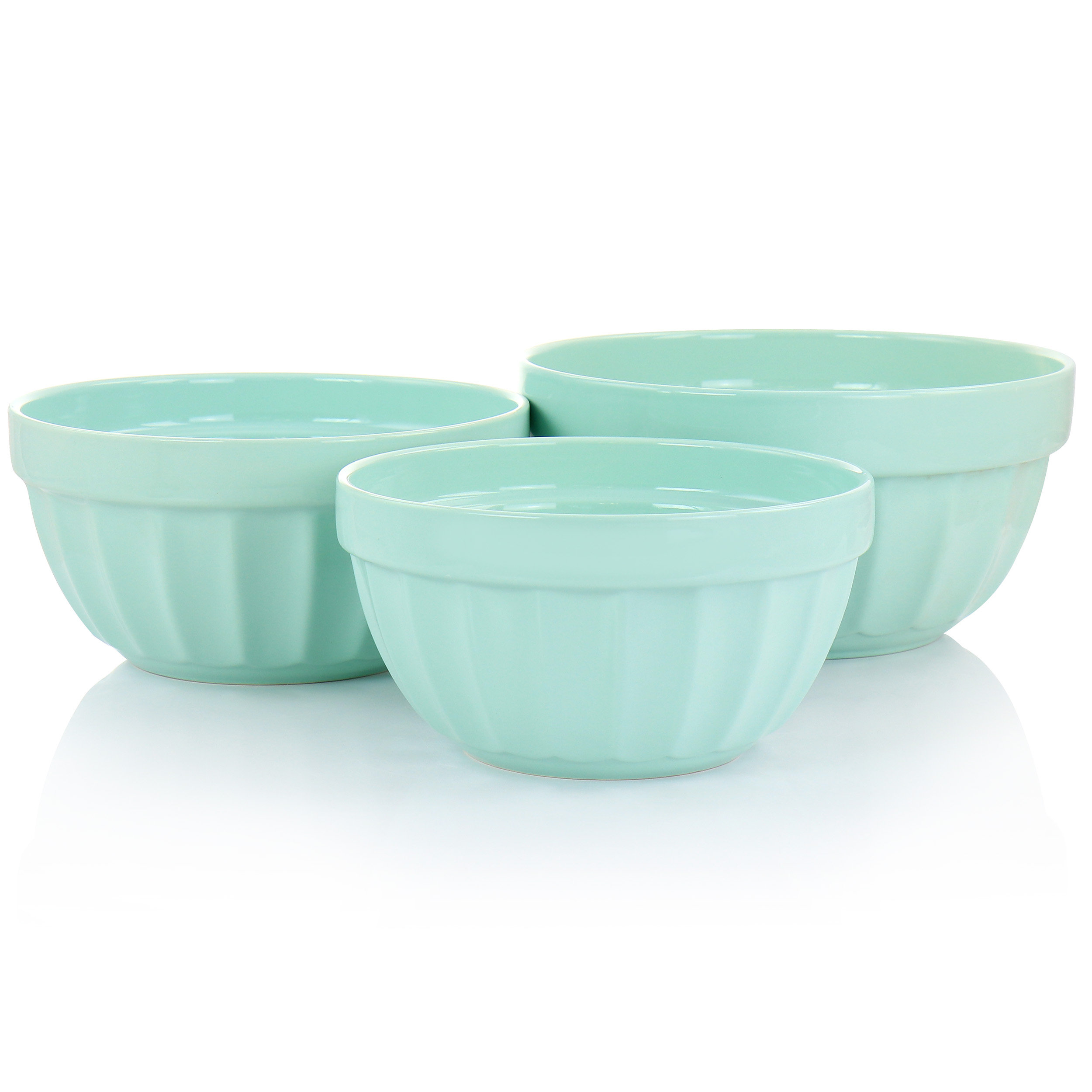 Martha Stewart Broadbrook 3 Piece Stoneware Mixing Bowl Set in Linen ...