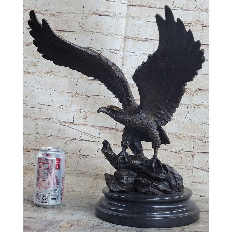 Wildon Home® Life Size Hawk American Bald Eagle Bronze Statue Art Deco ...
