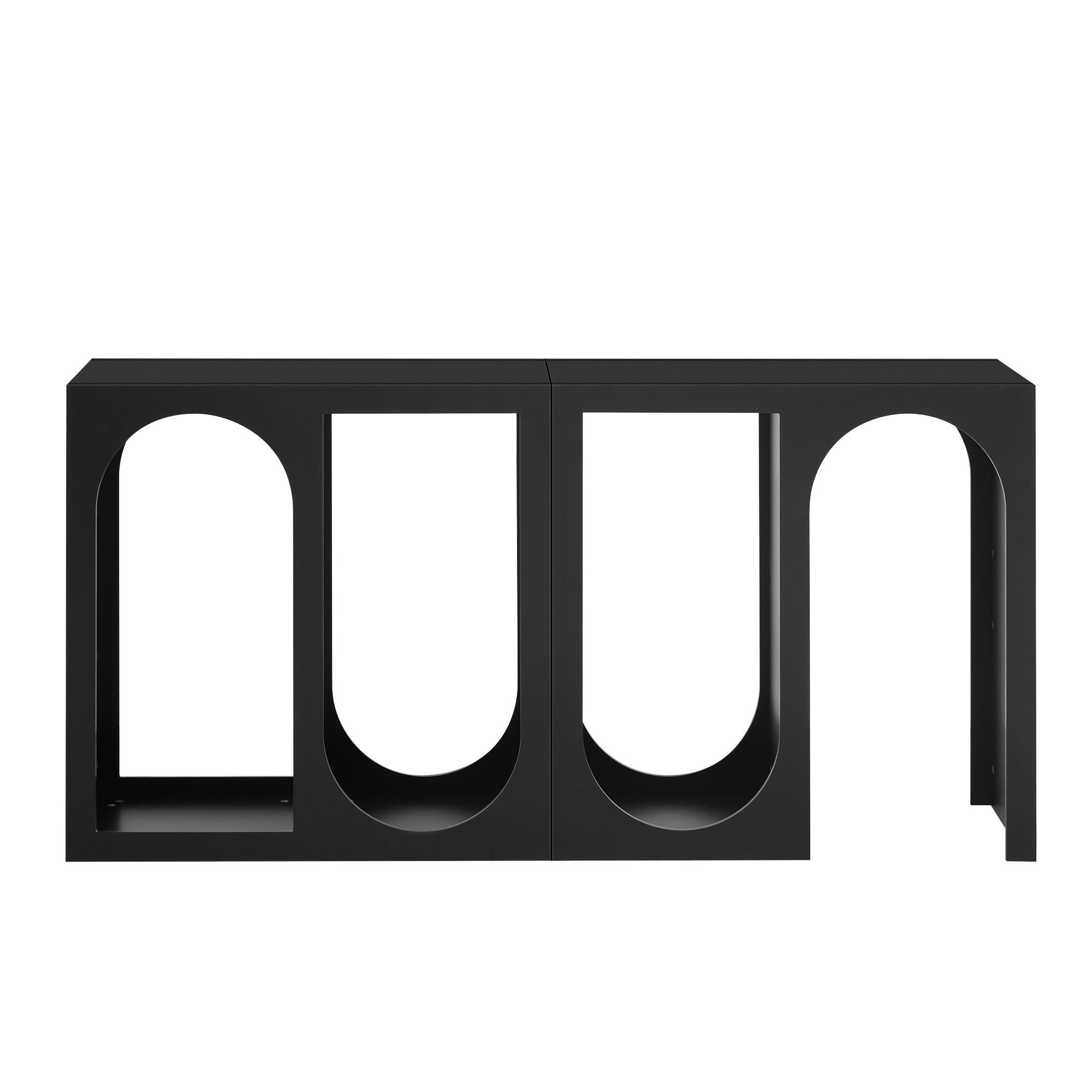 Brayden Studio Modular Entryway Console Table with Rectangular Exterior ...