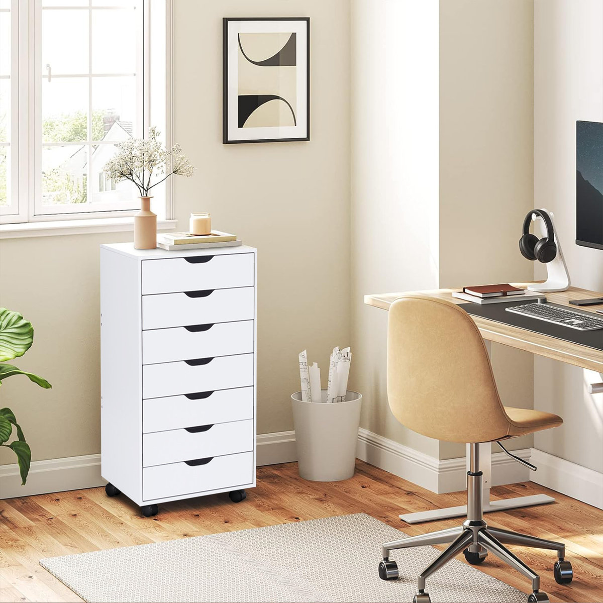 Latitude Run® Garysburg 7-Drawer File Cabinet for Office Storage, File ...