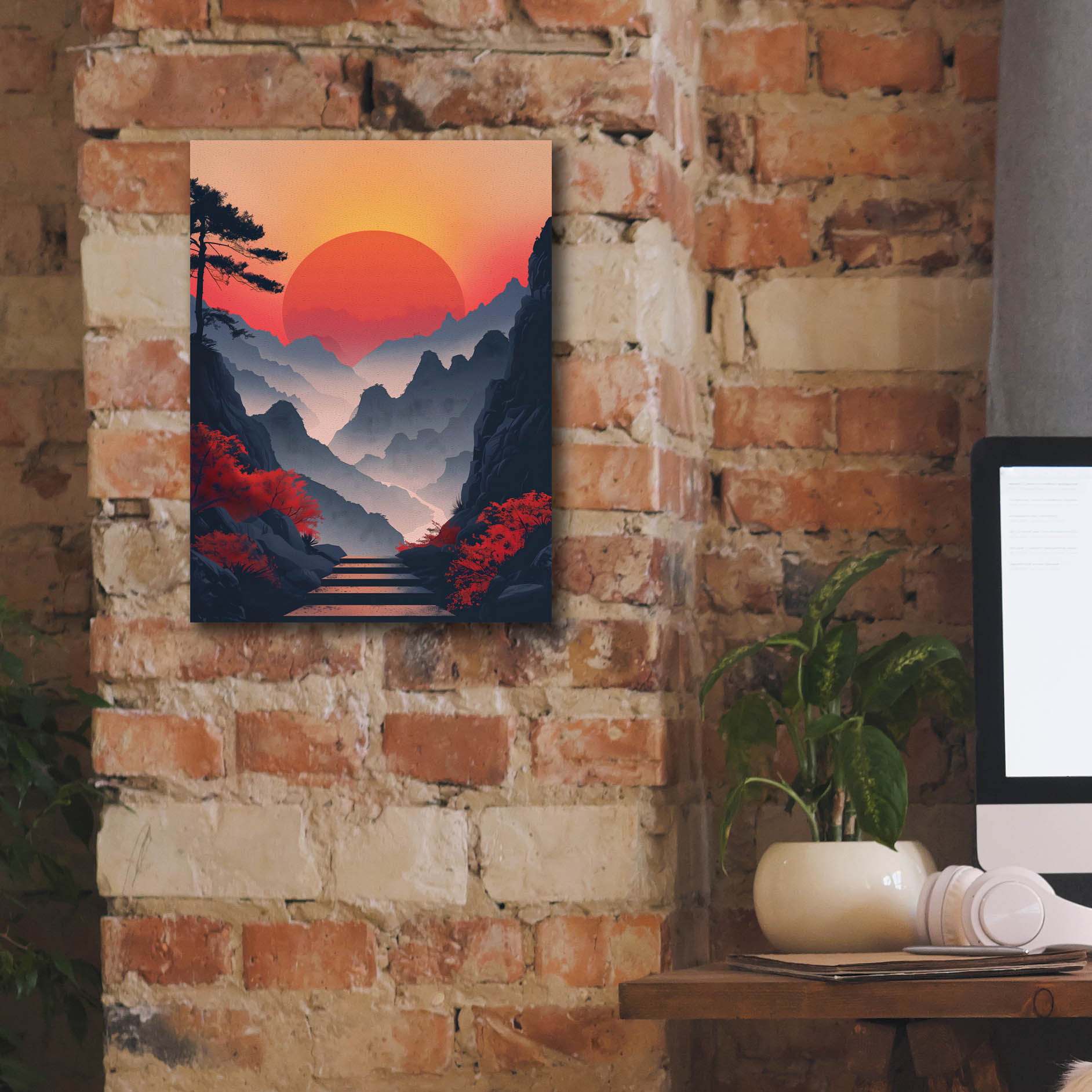 Epic Graffiti 'Sunset In The Mountains' by Andreas Magnusson Canvas ...