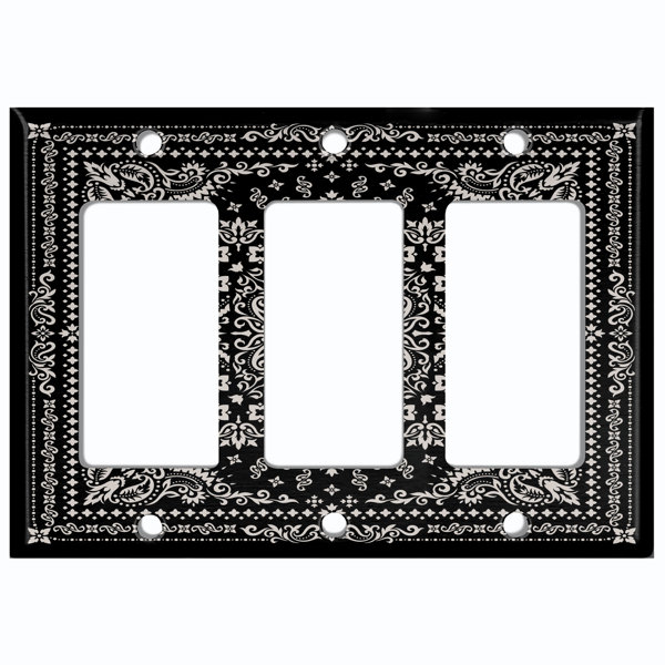 WorldAcc Bandana Paisley Rug Tile Pattern 3-Gang Rocker Wall Plate ...