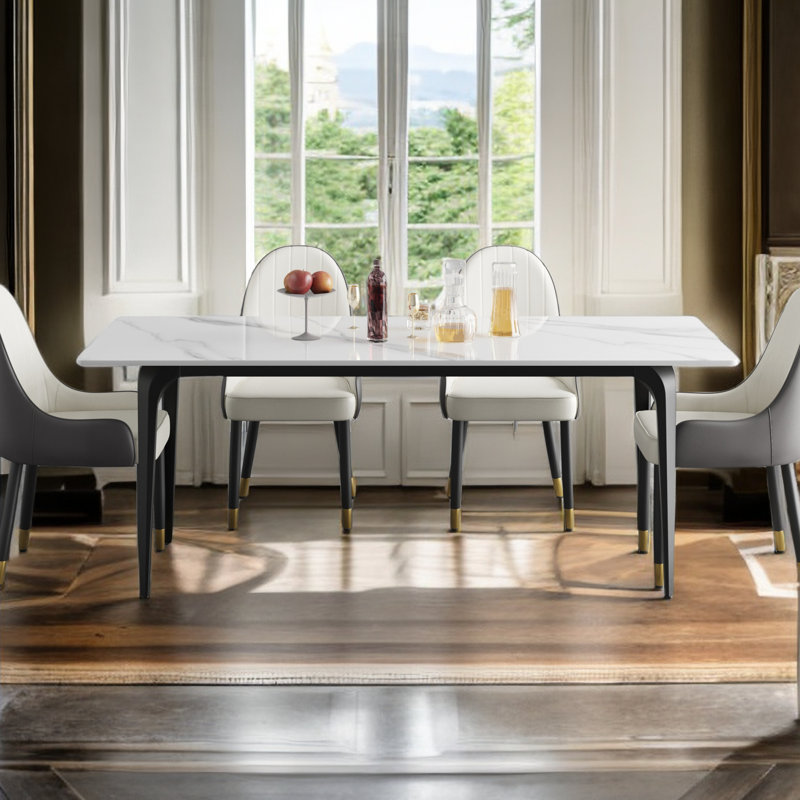 Orren Ellis Yianna Modern Stone Dining Table for Modern Kitchen Living ...