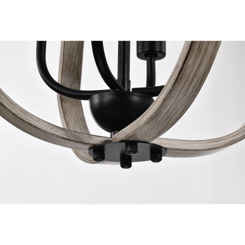 Gracie Oaks Muayad 4 - Light Geometric Pendant with Wood Accents | Wayfair