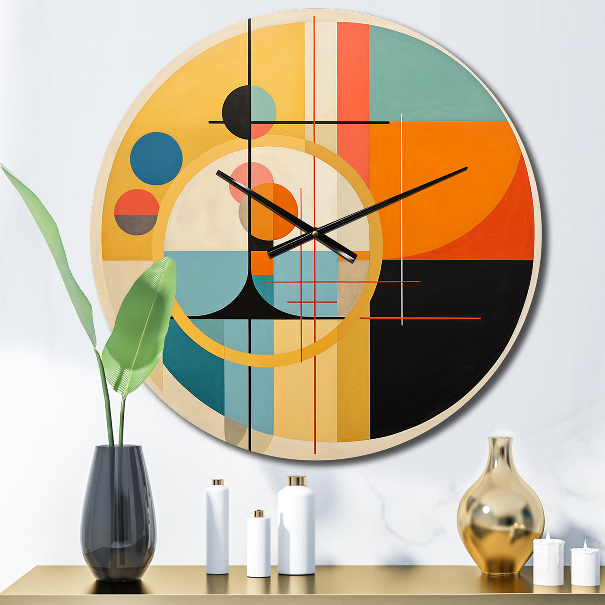 Design Art Odyssey Midcentury Retro Abstract Geometrics Metal Wall ...