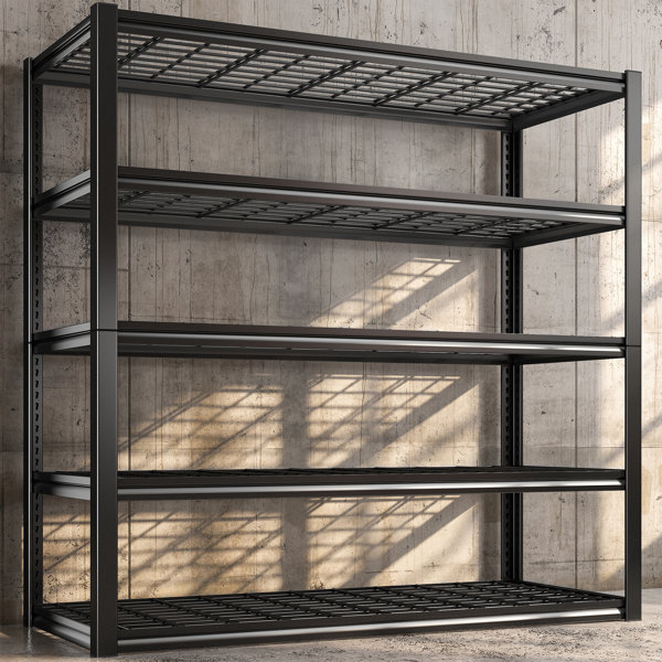 Rebrilliant Mickinzie 48" W Steel Shelving Unit Heavy Duty Garage ...
