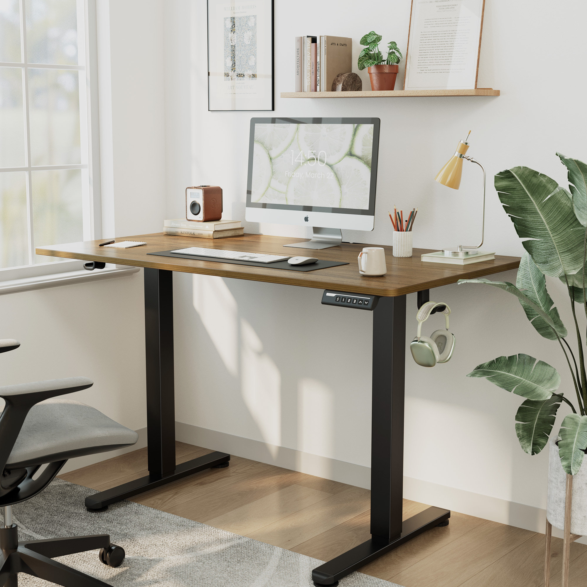 17 Stories Artia 55'' W Height Adjustable Rectangle Standing Desk ...