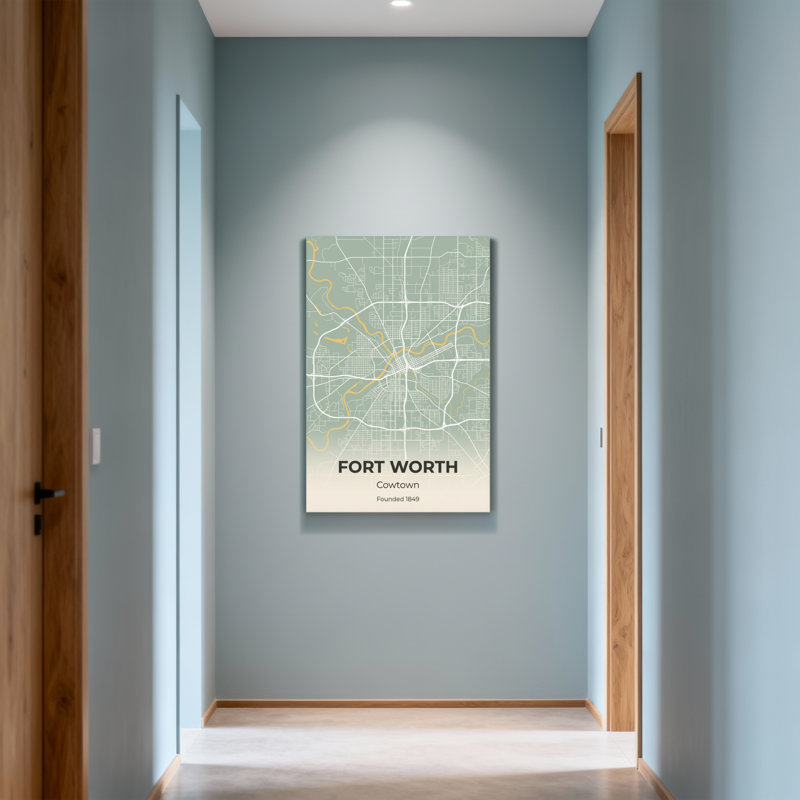 Latitude Run® Scenic & Cityscapes Fort Worth City Map Art Print | Wayfair