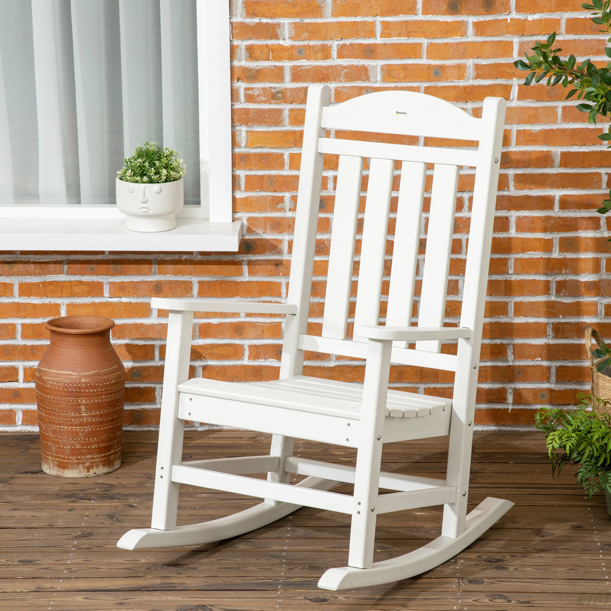 CHENGGUHENGXIN Outdoor Rocking Chair, All Weather-Resistant HDPE ...