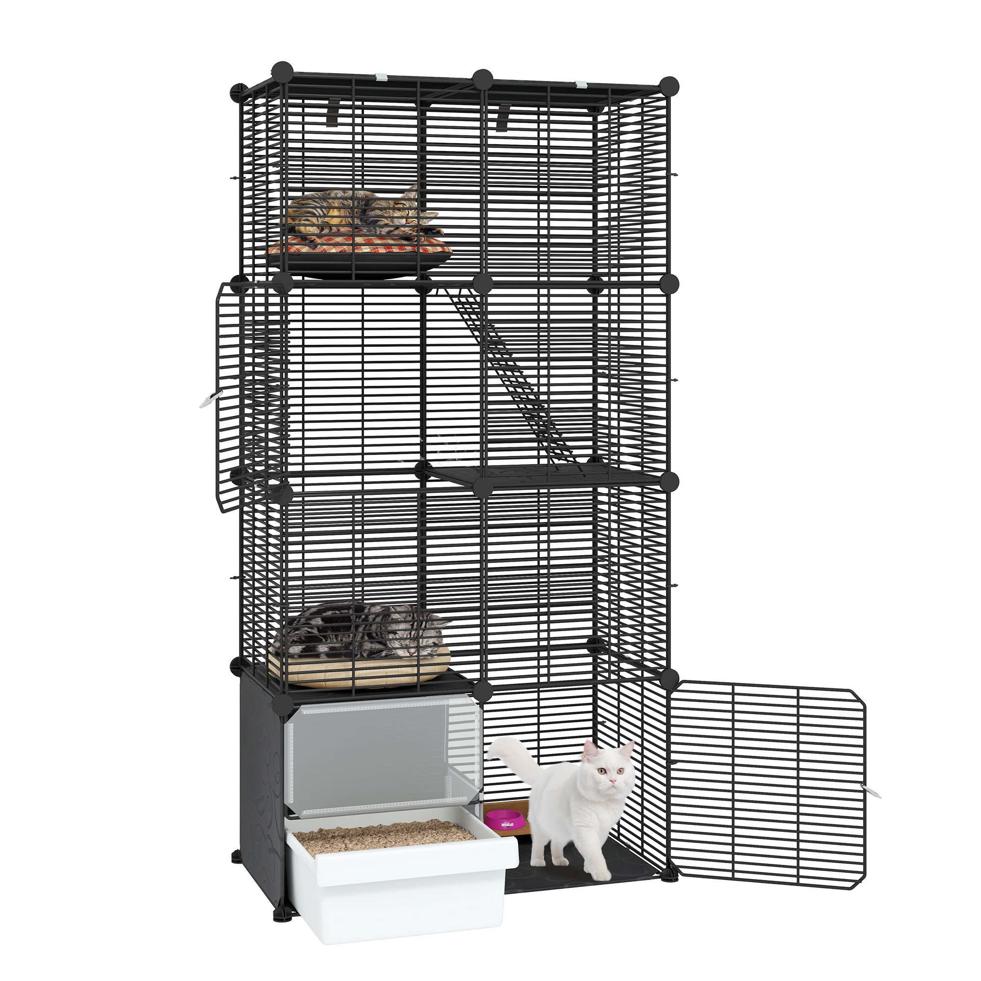 Tucker Murphy Pet™ 4-Tier Cat Cage W/ Litter Box - Wayfair Canada