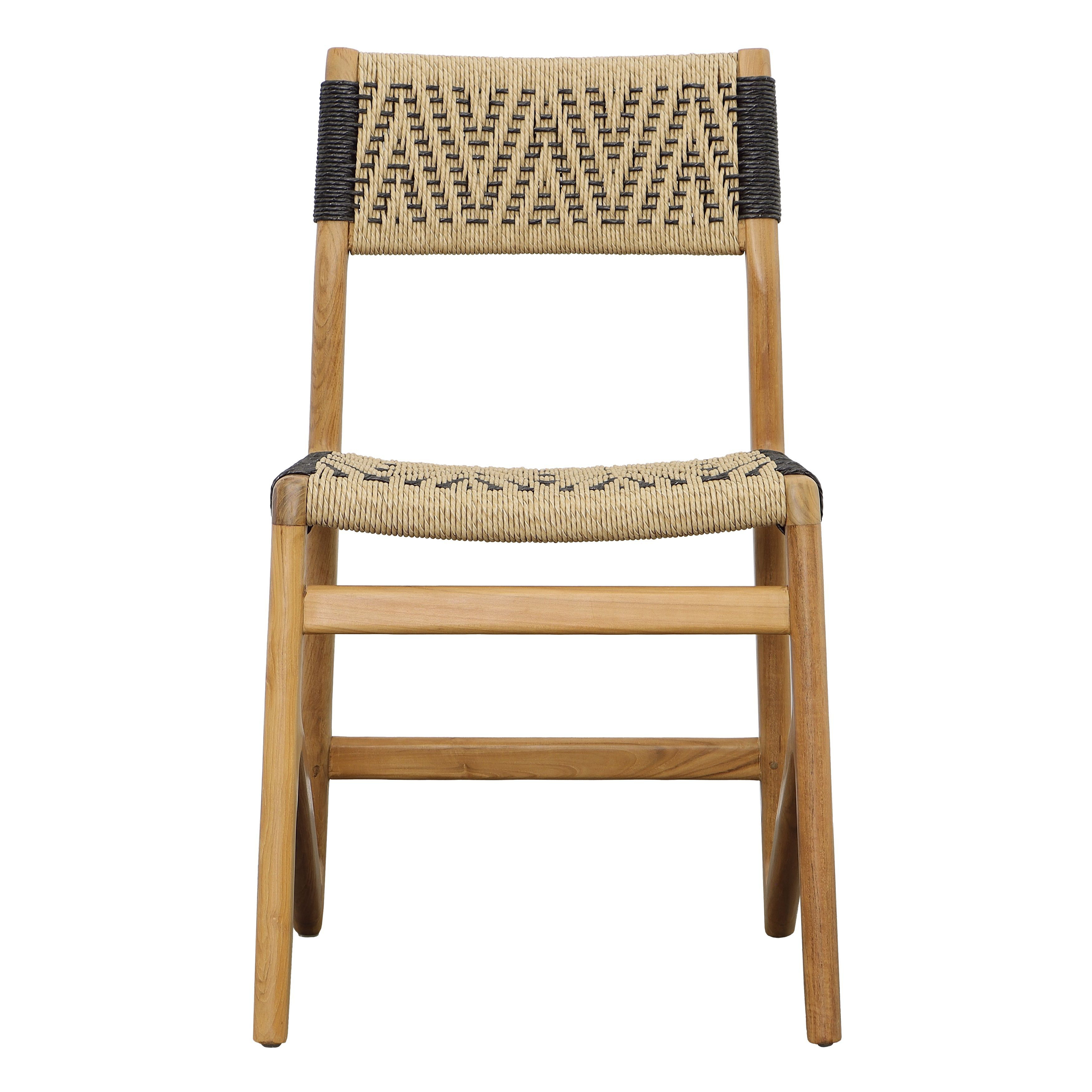 Dovetail Furniture Lumen Teak Upholstered Dining Chair | Perigold