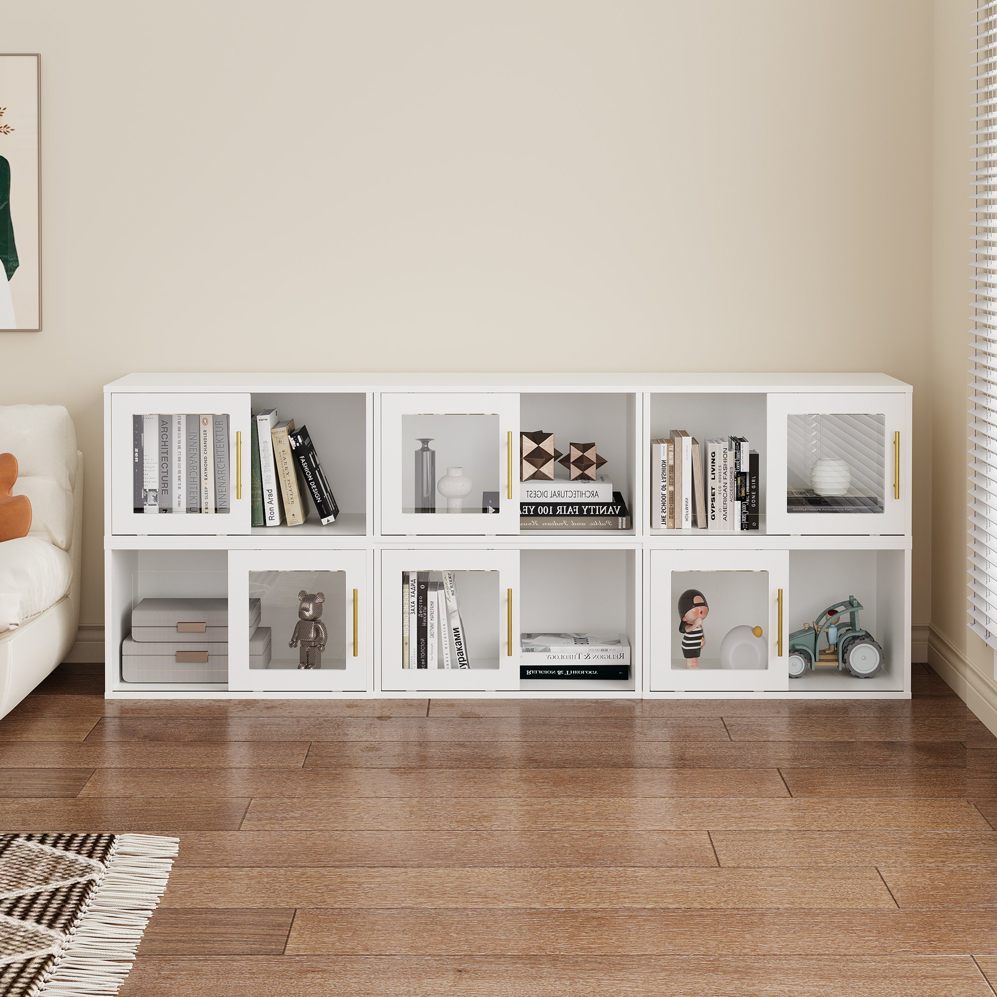 Green4ever 6 Stackable Cubby Storage Organizers, Open Shelf With ...