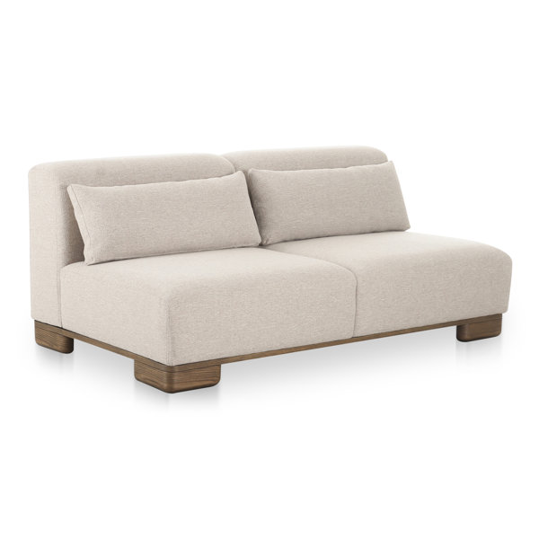 Hokku Designs Moreen SOFA PERFORMANCE FABRIC OATMEAL | Wayfair