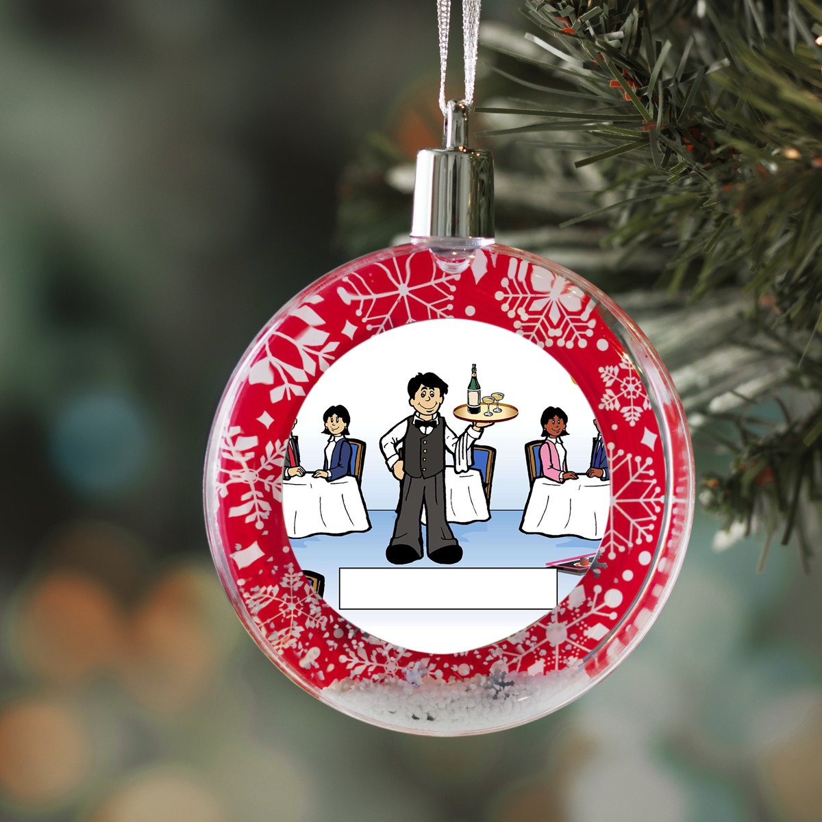 Printed Perfection Personalized Waiter, Formal Dining Christmas Snow ...