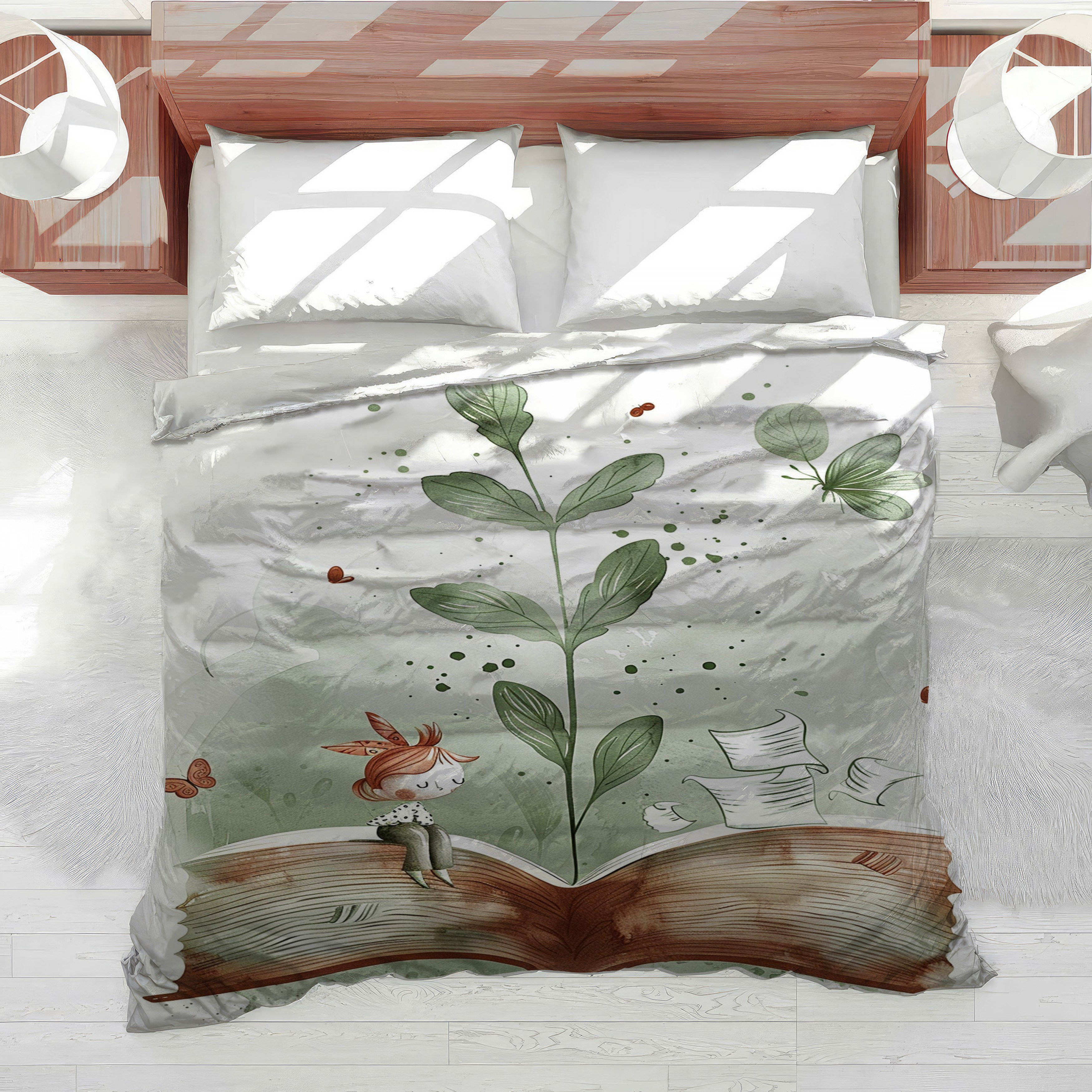 VisionDecor Reading Fantasy Bedding Whimsical Comforter Shabby Chic ...