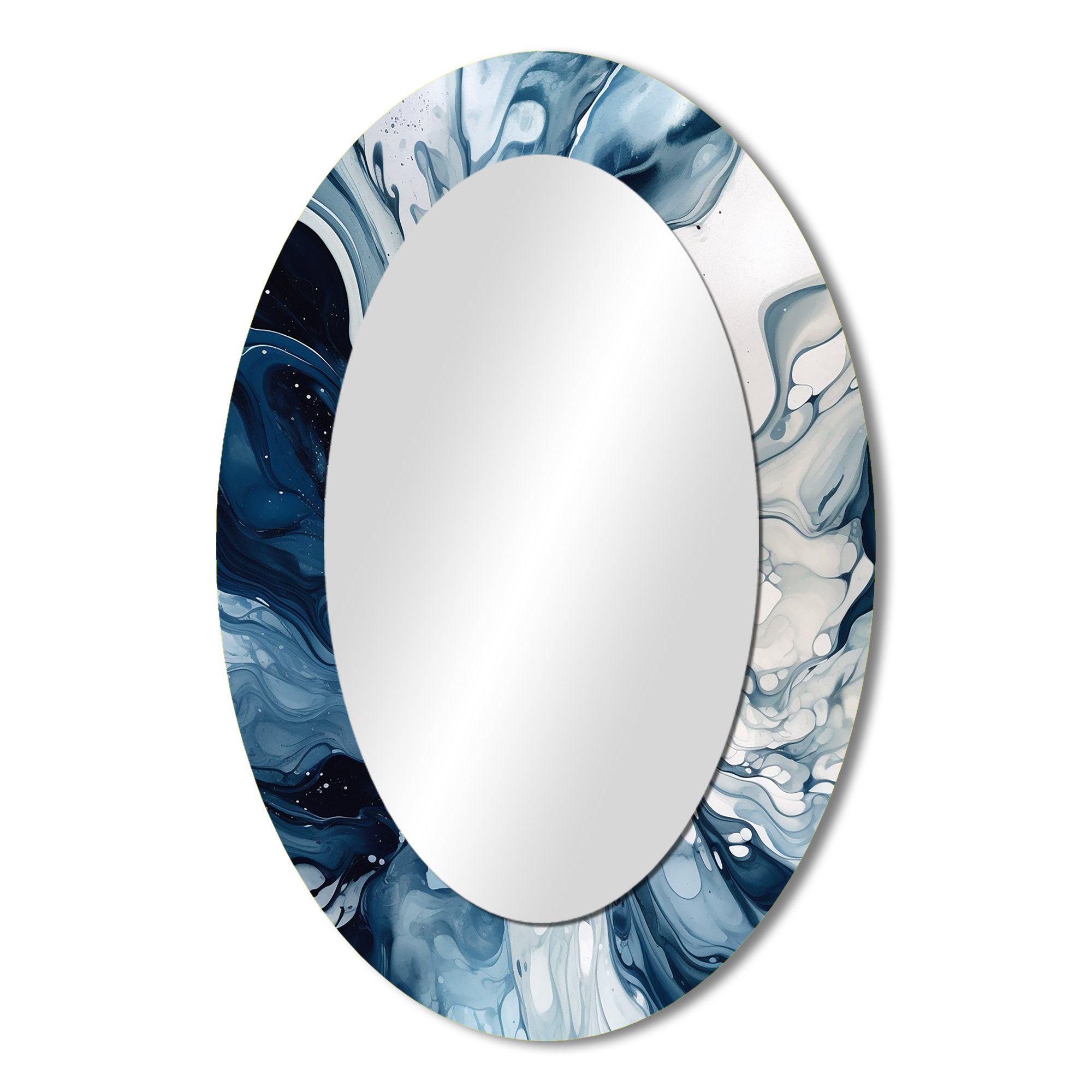 Dakota Fields Blue Grey Ethereal Elixir I - Blue Modern Oval Wall ...