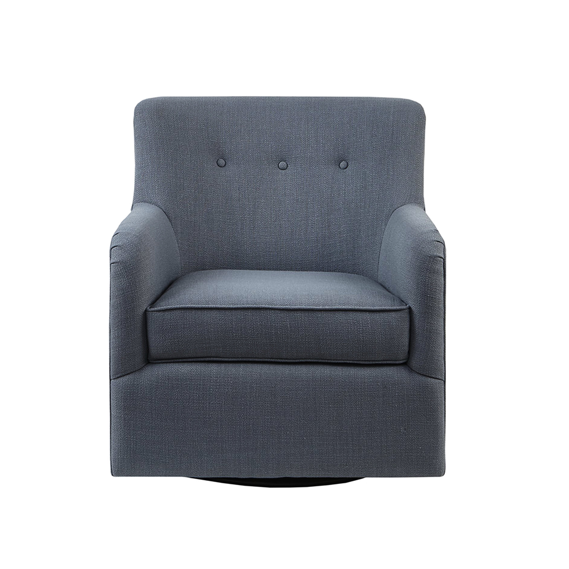 Everly Quinn Swivel Chair With Solid Wood Frame, Button Back, 360 ...